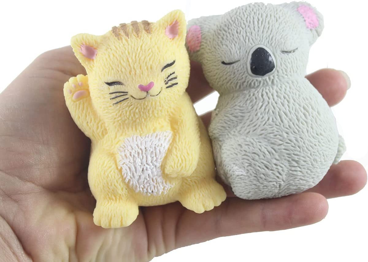 2 Soft Animal Stress Balls - Koala, Cat - Soft Cream Doh Filled Stress ...