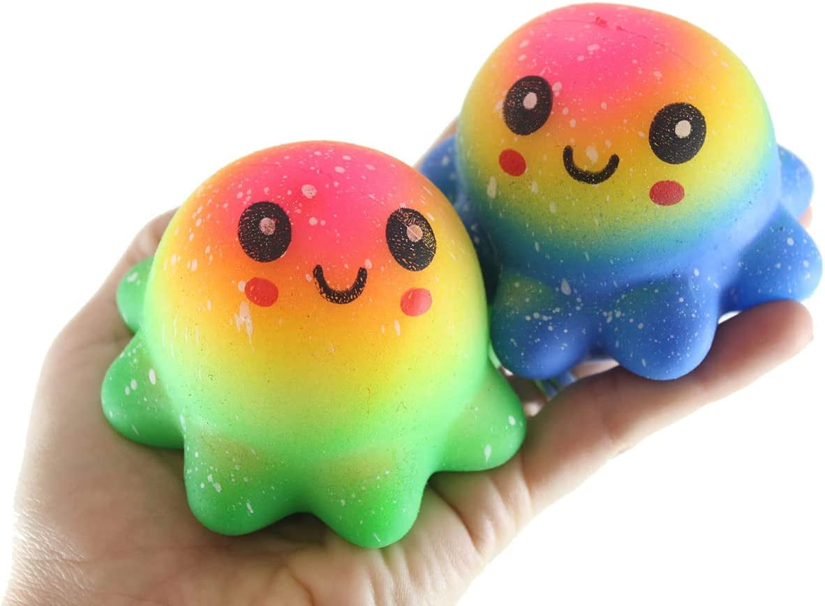 2 Soft Octopus Stress Balls - Soft Cream Doh Filled Stress Ball ...