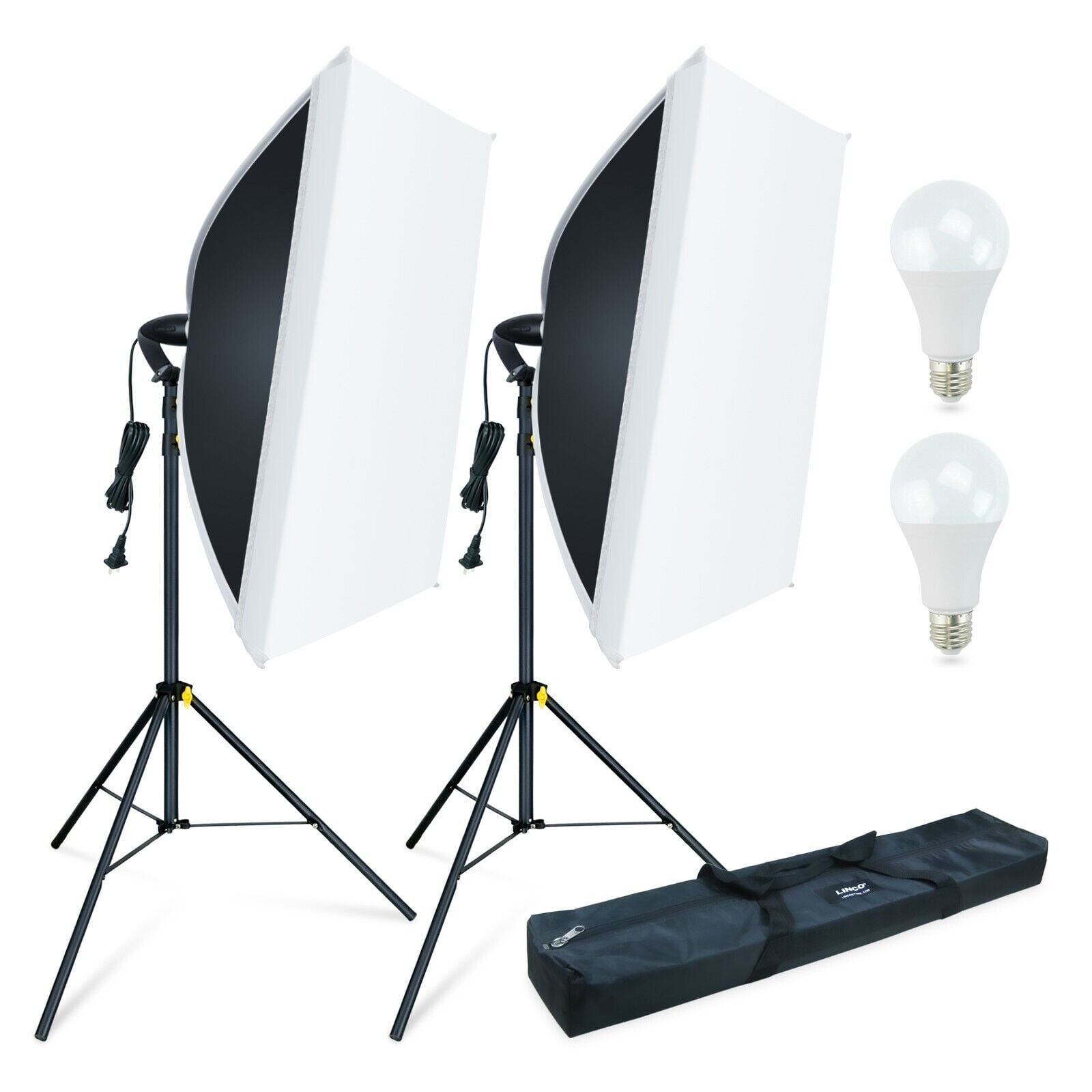 2 Softbox Light Kit Photo Studio Photography Continuous Lighting Stand Set - Walmart.com