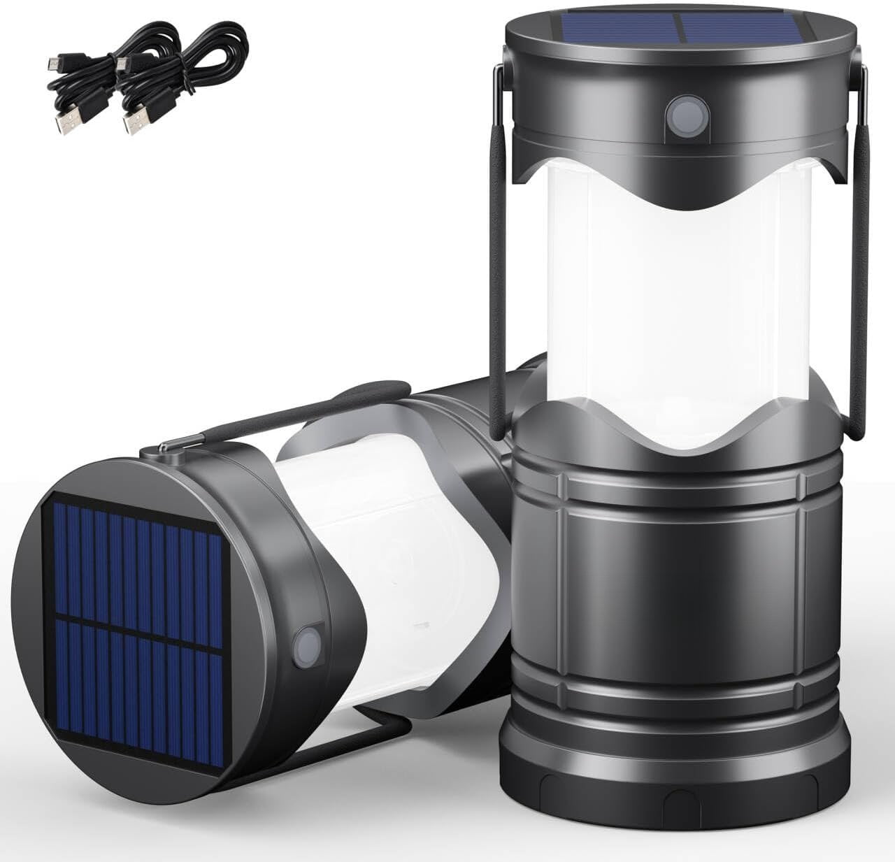 2- Solar Camping Lantern, Lanterns Pop Up Flashlight Lamps with Three ...