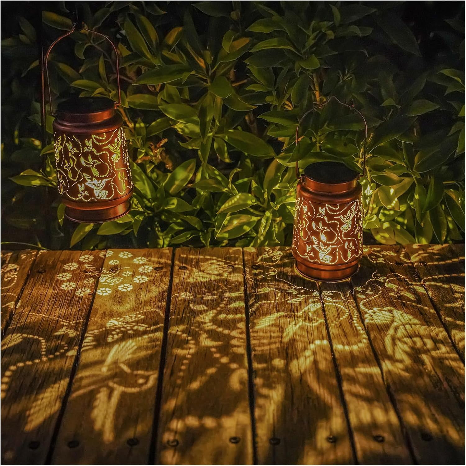 2 Solar Hummingbird Lanterns Outdoor Decor Lantern, Hollow Out ...