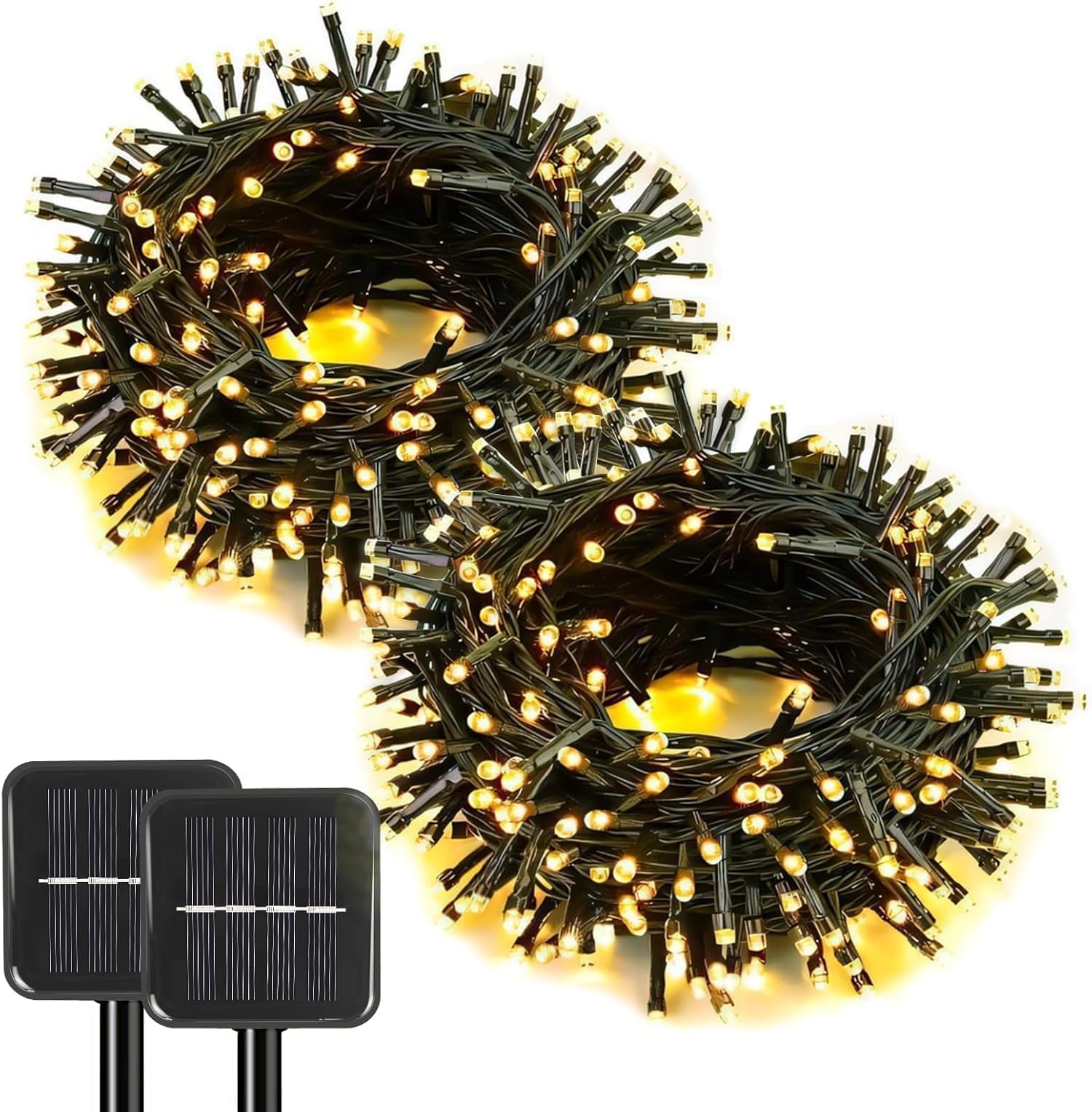 2 Solar String Lights Outdoor, 200 Extra-Long 78 FT Solar Lights ...