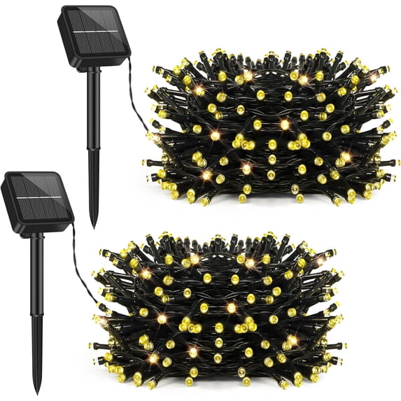 2- Solar String Lights Outdoor , 92FT 240 Solar Christmas Lights with 8 ...