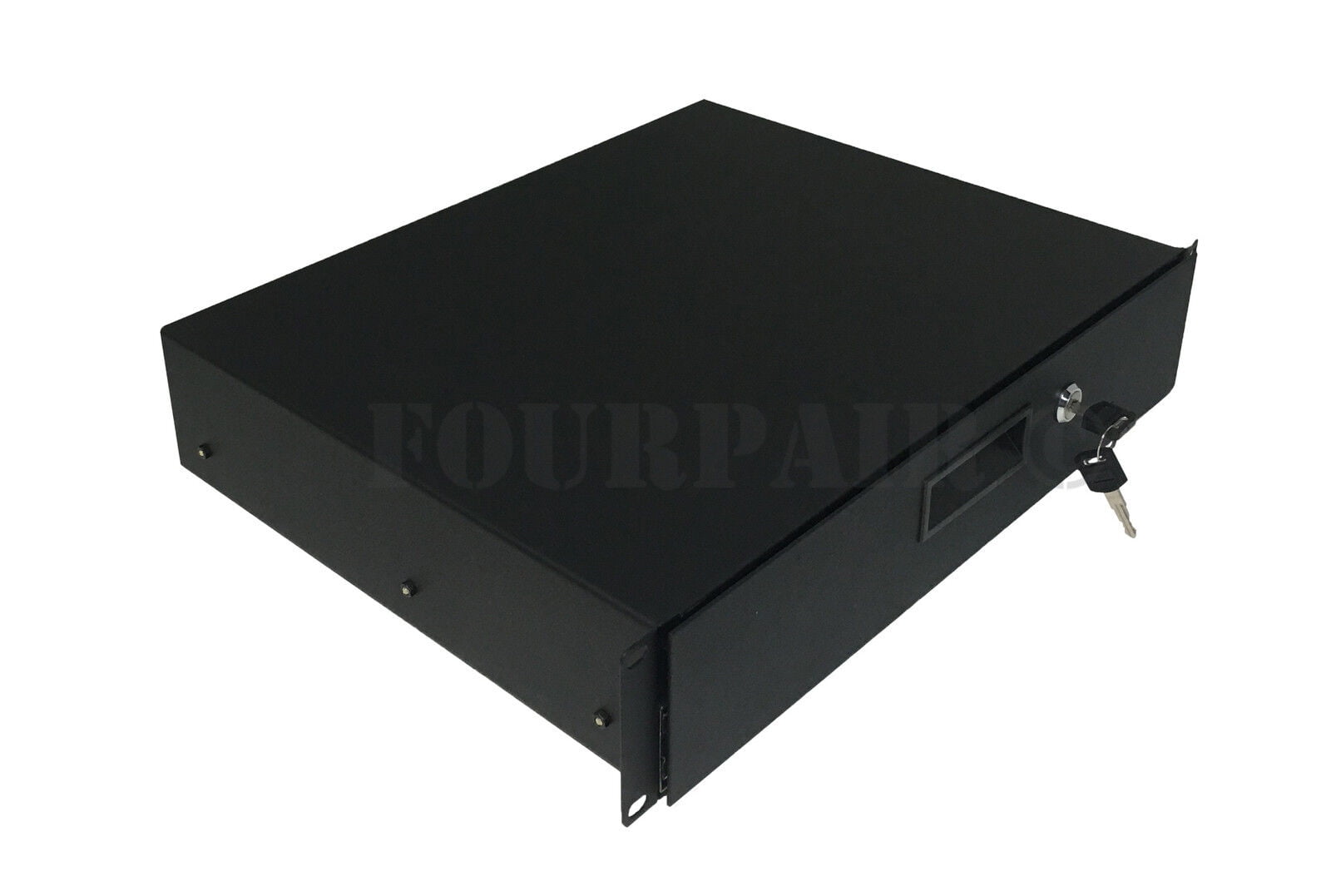 2 Space 2U Heavy-Duty 19" Lock Locking Deep Rack Mount Drawer DJ Rack ...