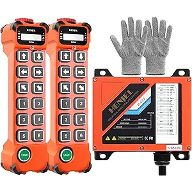 2 Speed 12 Channel Industrial Wireless Crane Radio Remote Control 12-65V 12V 24V DC for Electric ...