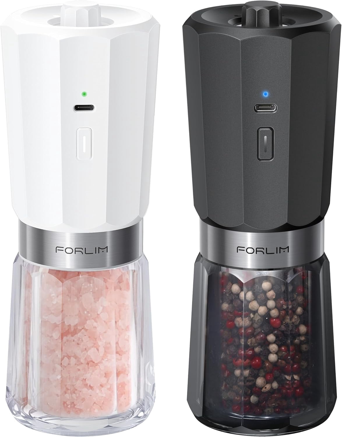 2-Speed Gravity Electric Salt and Pepper Grinder Set, 800mAh ...