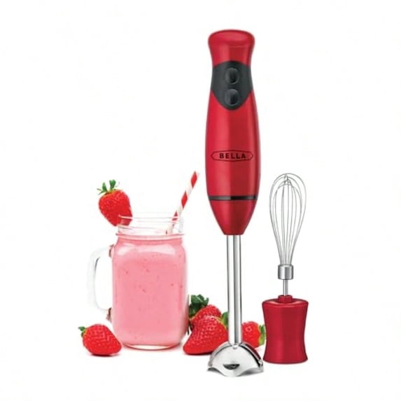 2-Speed Hand Immersion Blender with Whisk Attachment 250 Watt Red ...