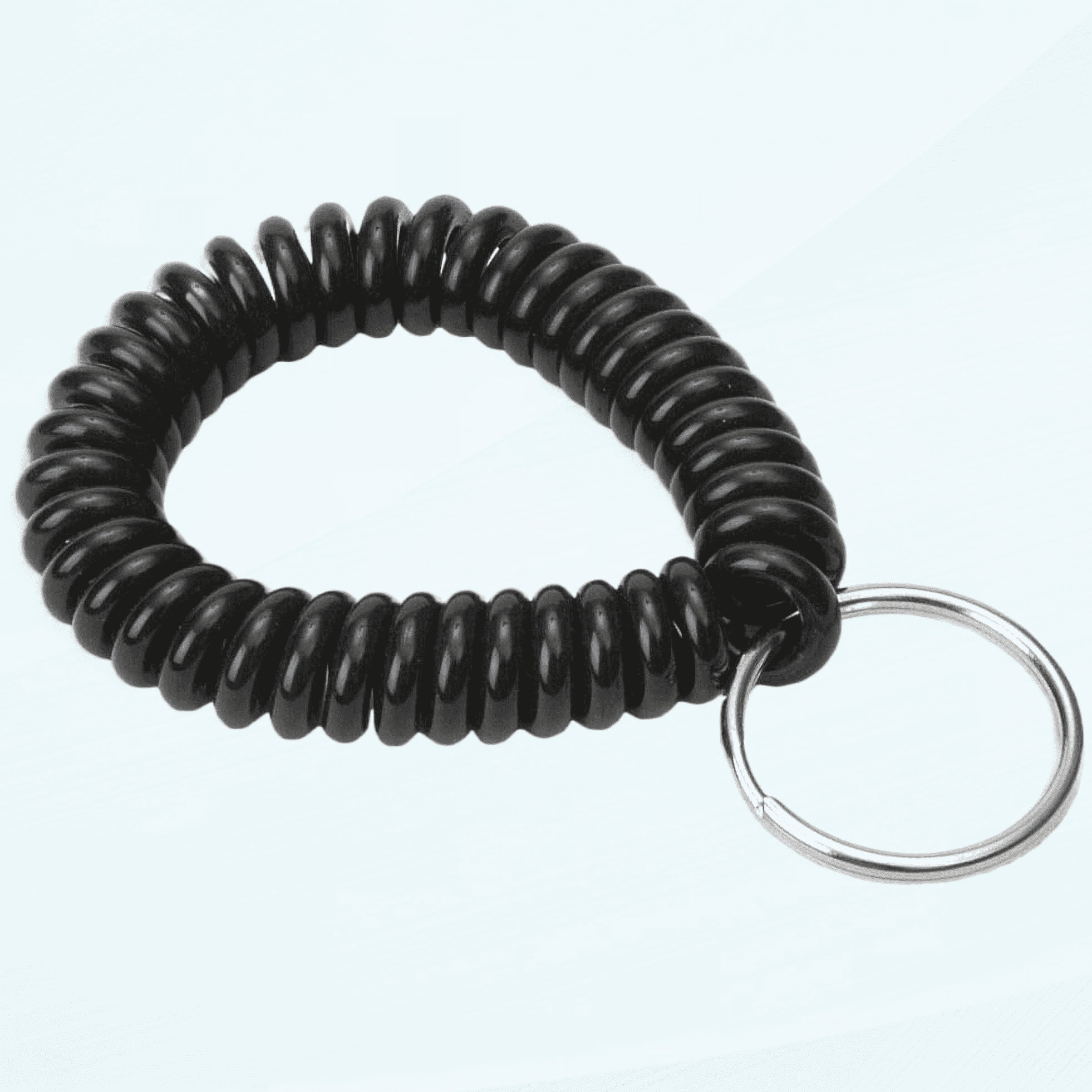 2" Spiral Wrist Coil with Steel Key Ring, Flexible Wrist Band Key Chain ...