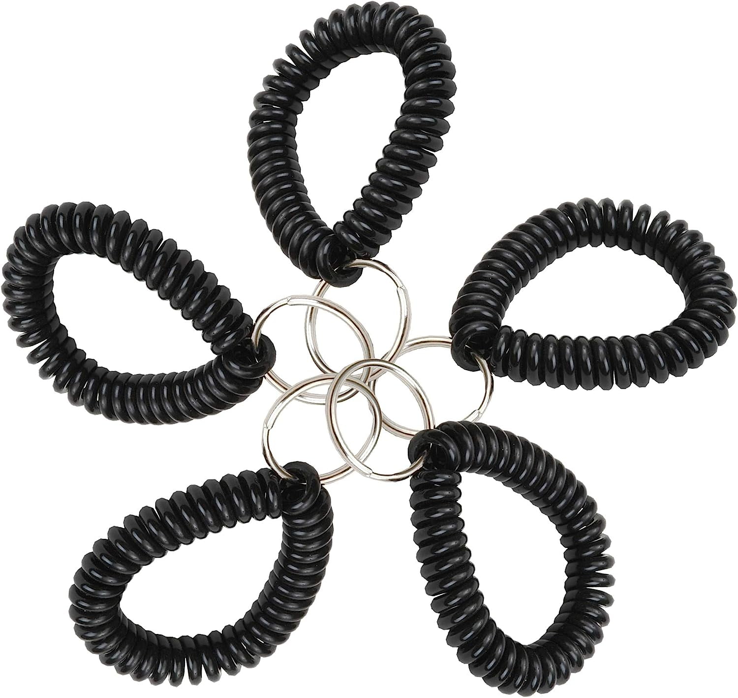 2" Spiral Wrist Coil with Steel Key Ring, Multi-Color Flexible Wrist ...