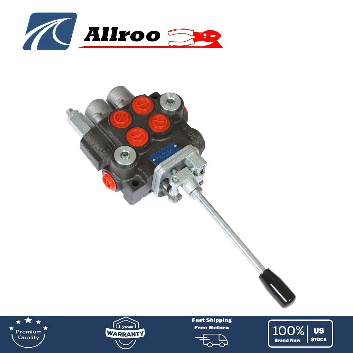 2 Spool 11GPM Hydraulic Control Valve Double Acting 3600 PSI BSPP Port ...