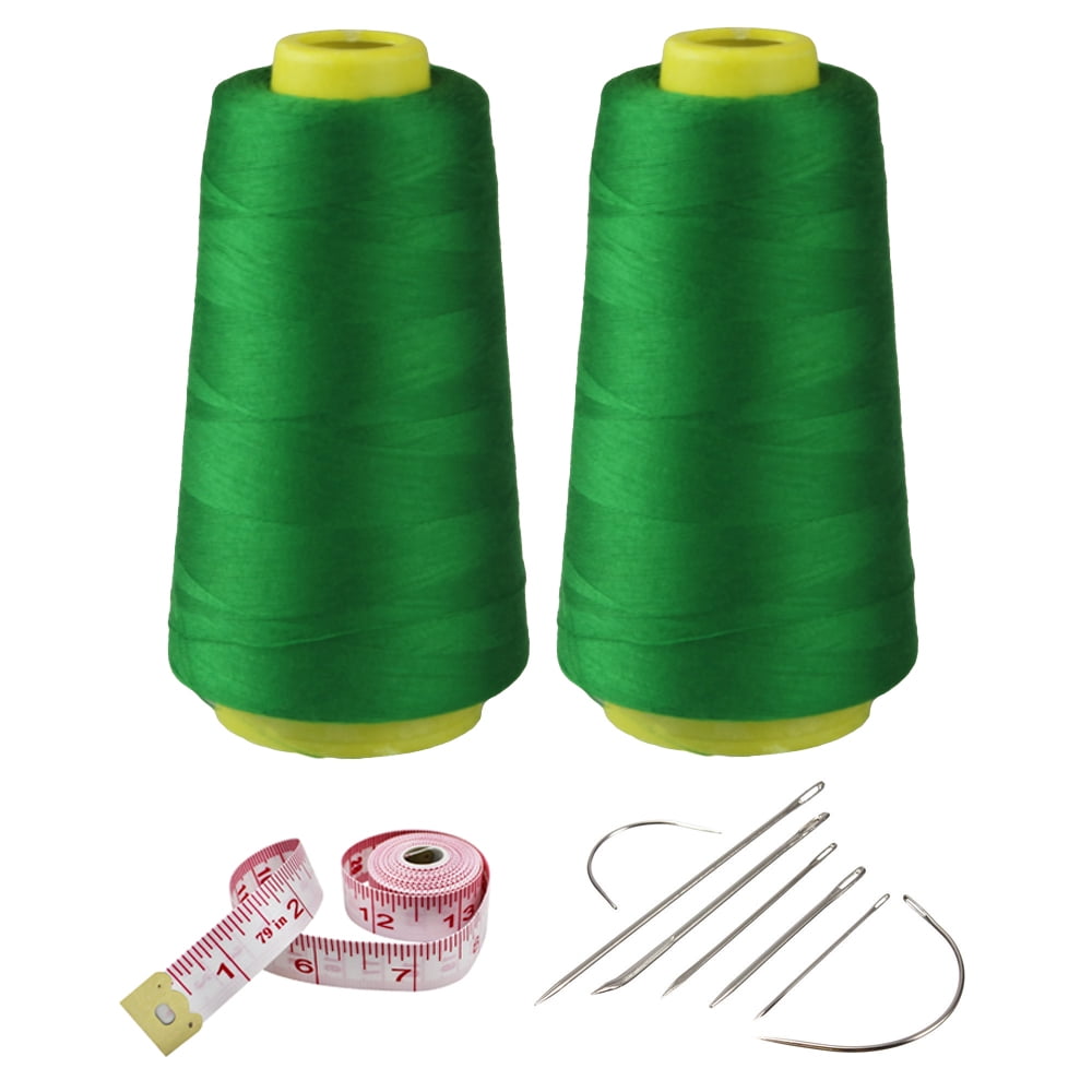 2 Spools Sewing Thread Kit Emerald Polyester Sewing Thread Spools, 3000 ...