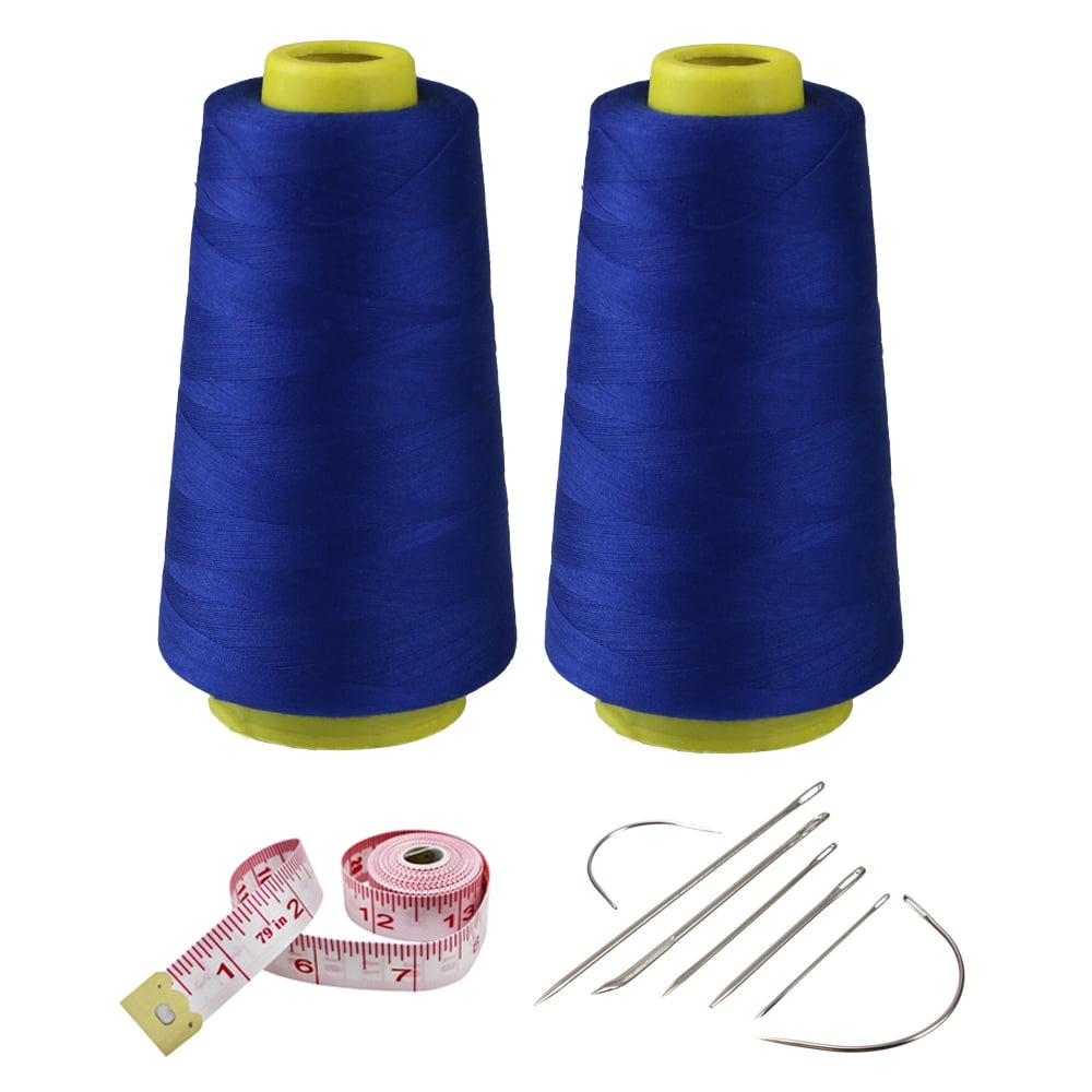 2 Spools Sewing Thread Kit Royal Blue Polyester Sewing Thread Spools ...