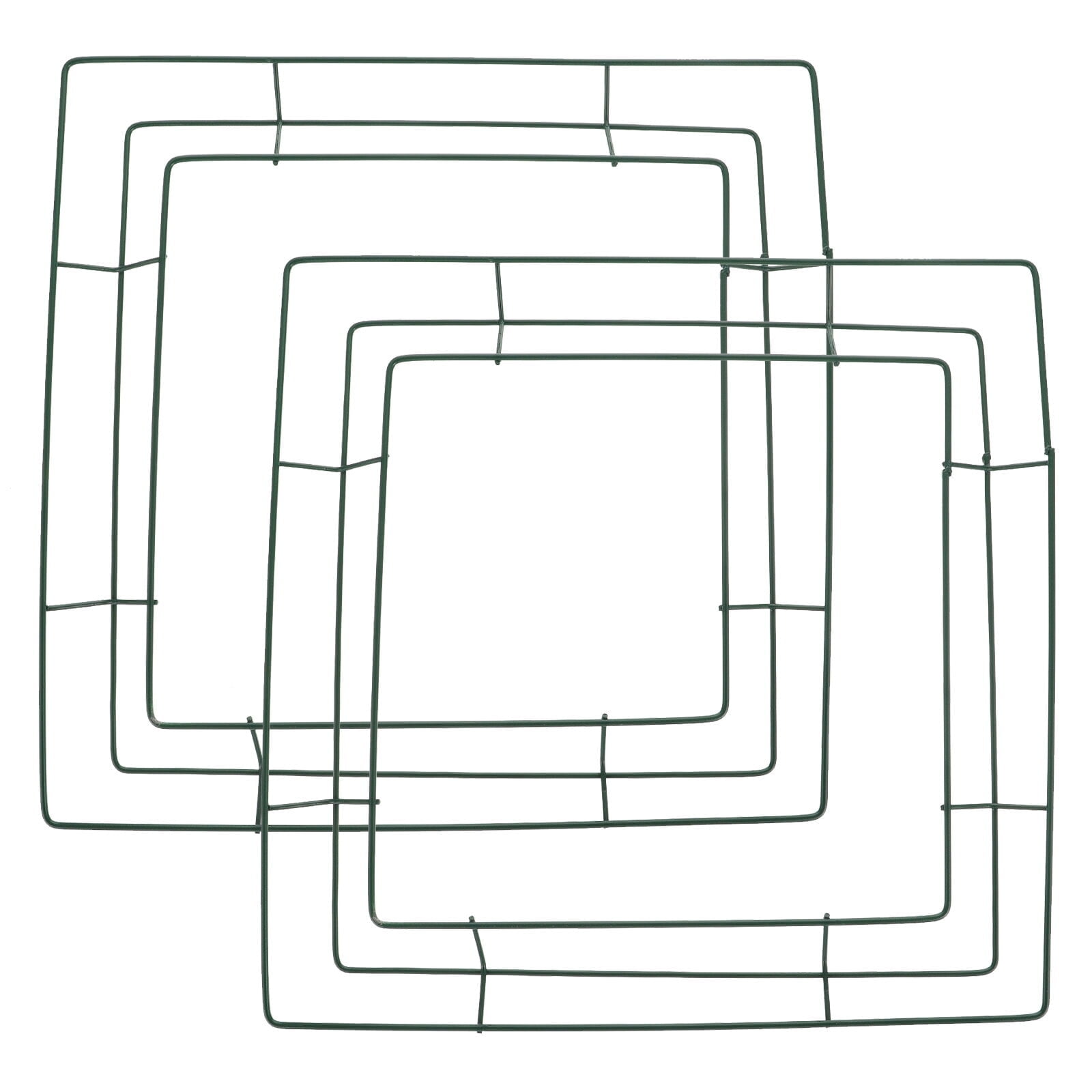 2 Square Metal Wire Wreath Frames for Holiday Decor - 35cm Green ...