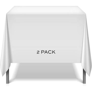 Gowinex White 70" x 70" Square Polyester Tablecloth Table Cover ...