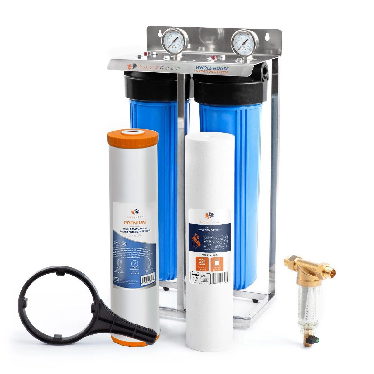 2-Stage 20" Whole House Water Filtration System by Aquaboon - Walmart.com