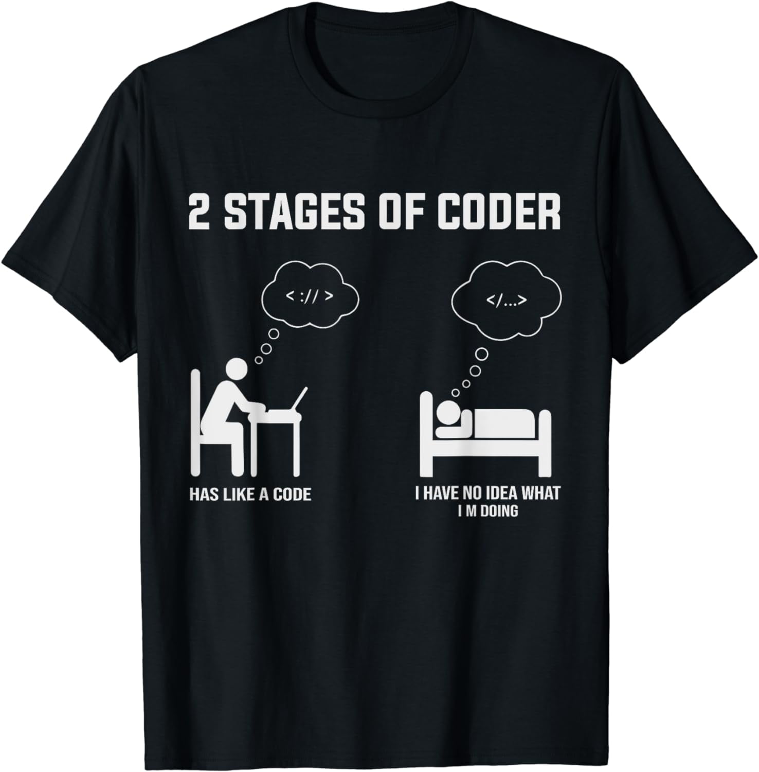 2 Stages Of Coder T-Shirt - Walmart.com