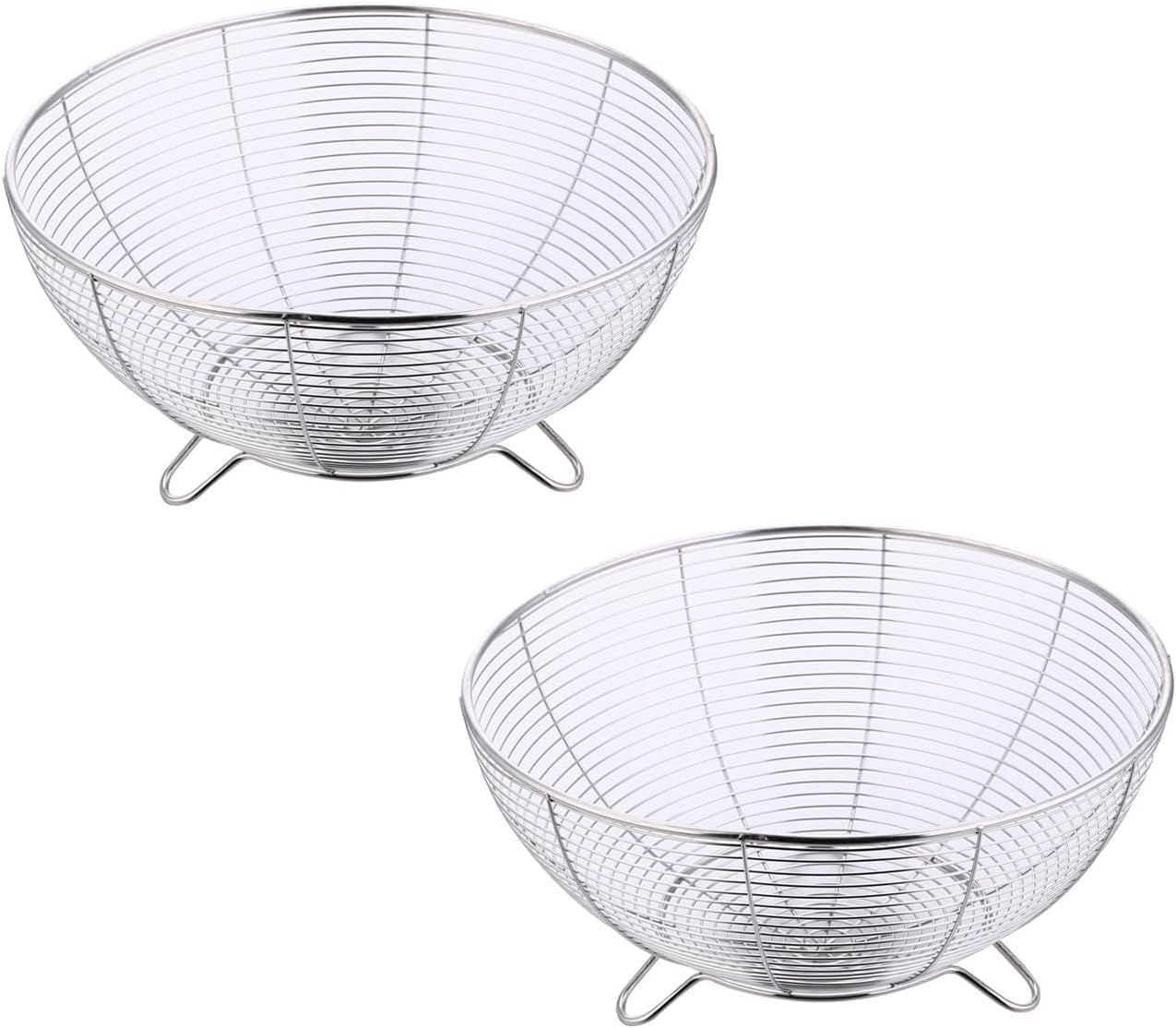 2- Stainless Steel Fruit Basket Set – 11-Inch Large Wire Baskets for ...