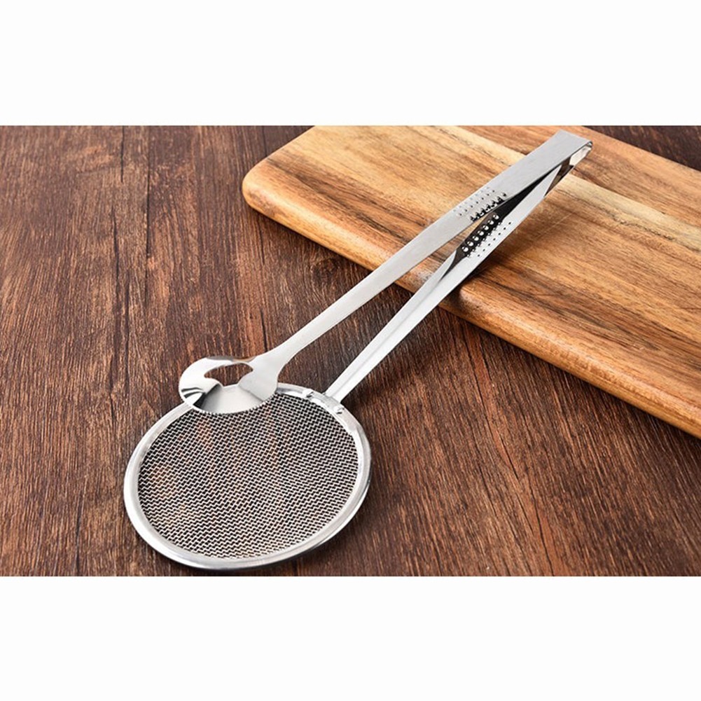 2 Stainless Steel Hot Pot Tongs Fried Food Clip Oil Filter Strainer ...