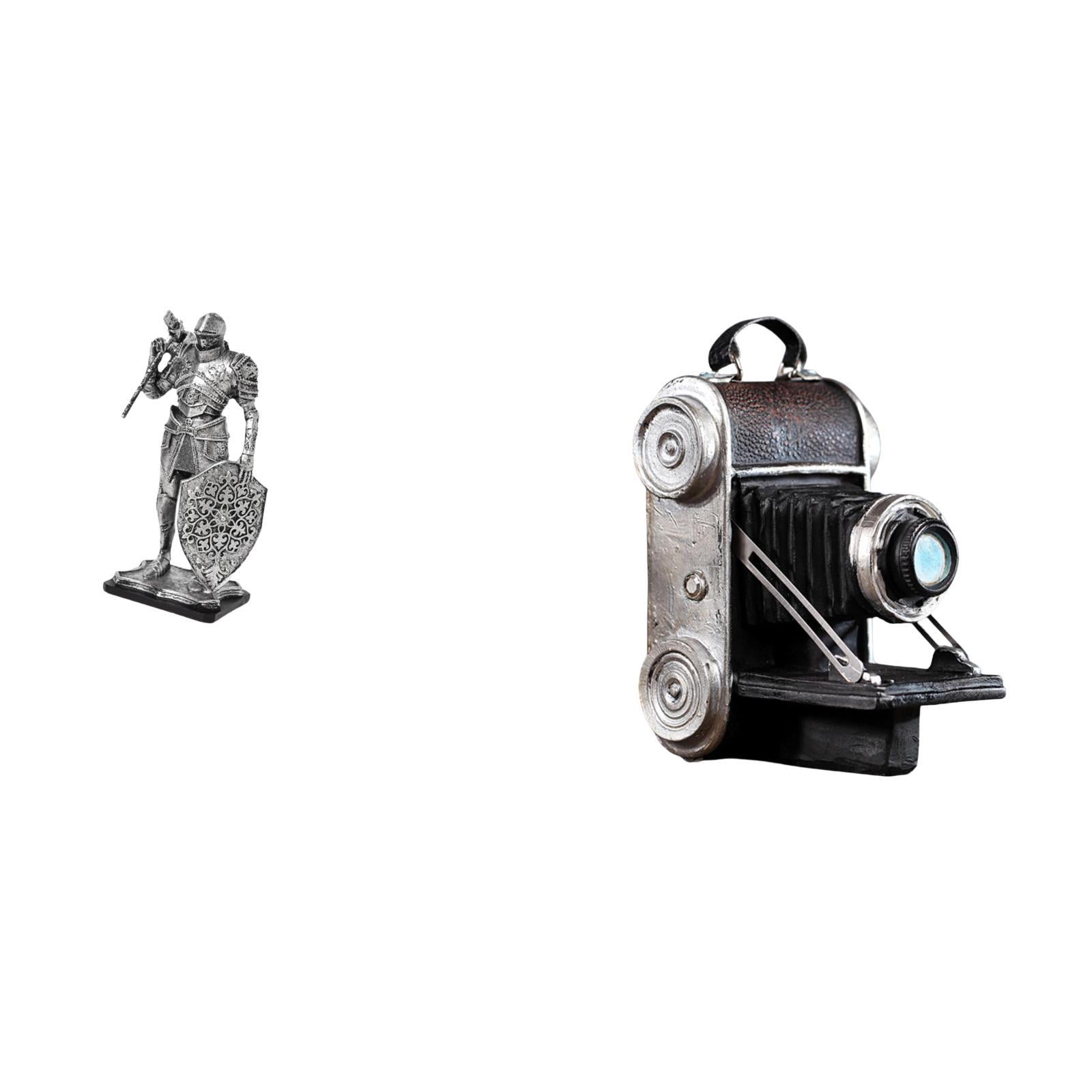 2 Statues Knight Camera Figurine Resin Craft Small Size for Family ...