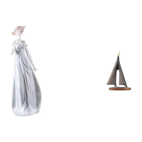 2 Statues Sailboat Sailing Ship Figurine Resin Decorative Accents for ...
