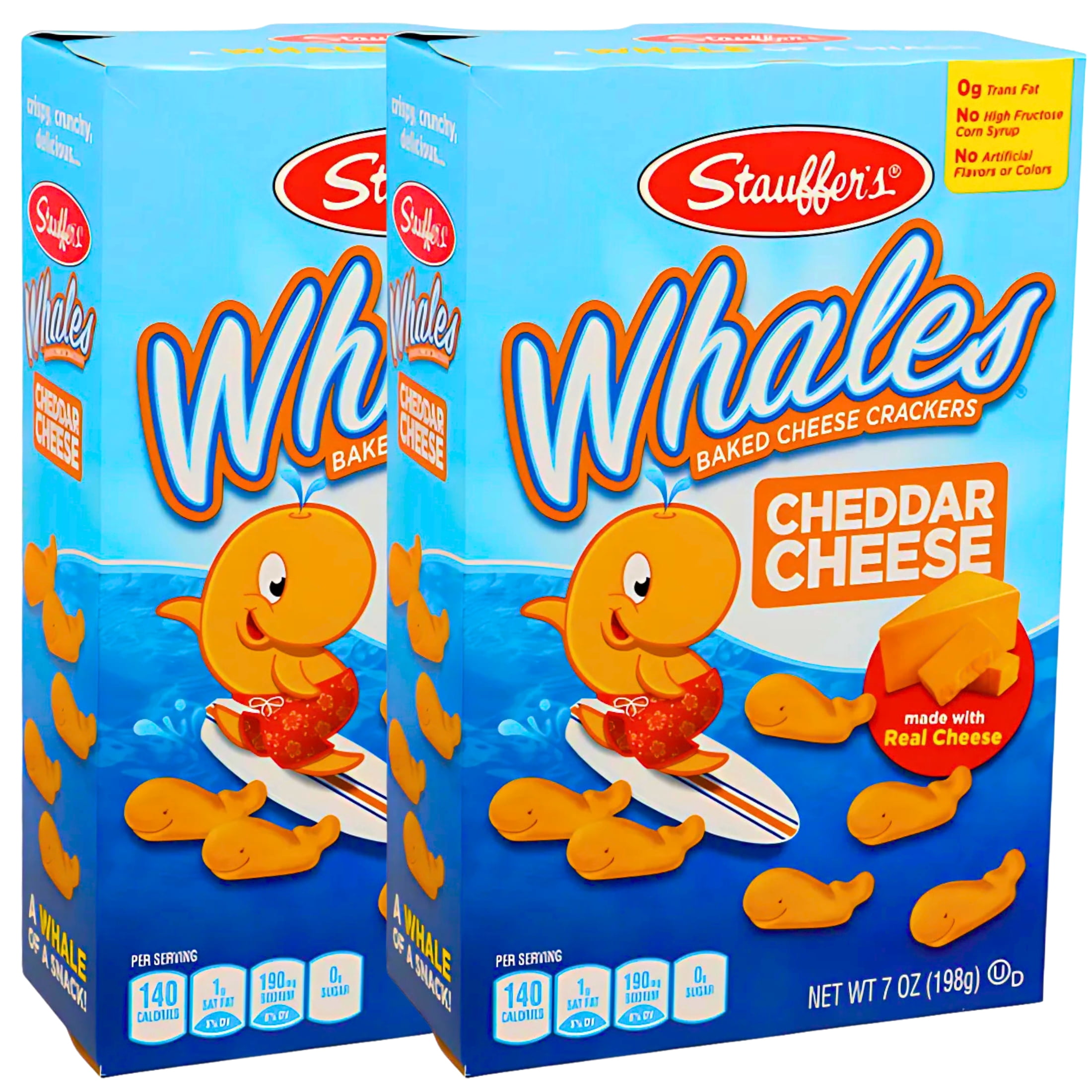 (2) Stauffer’s Whales Baked Cheese Crackers, 7 oz Boxes Crunchy Cheddar ...