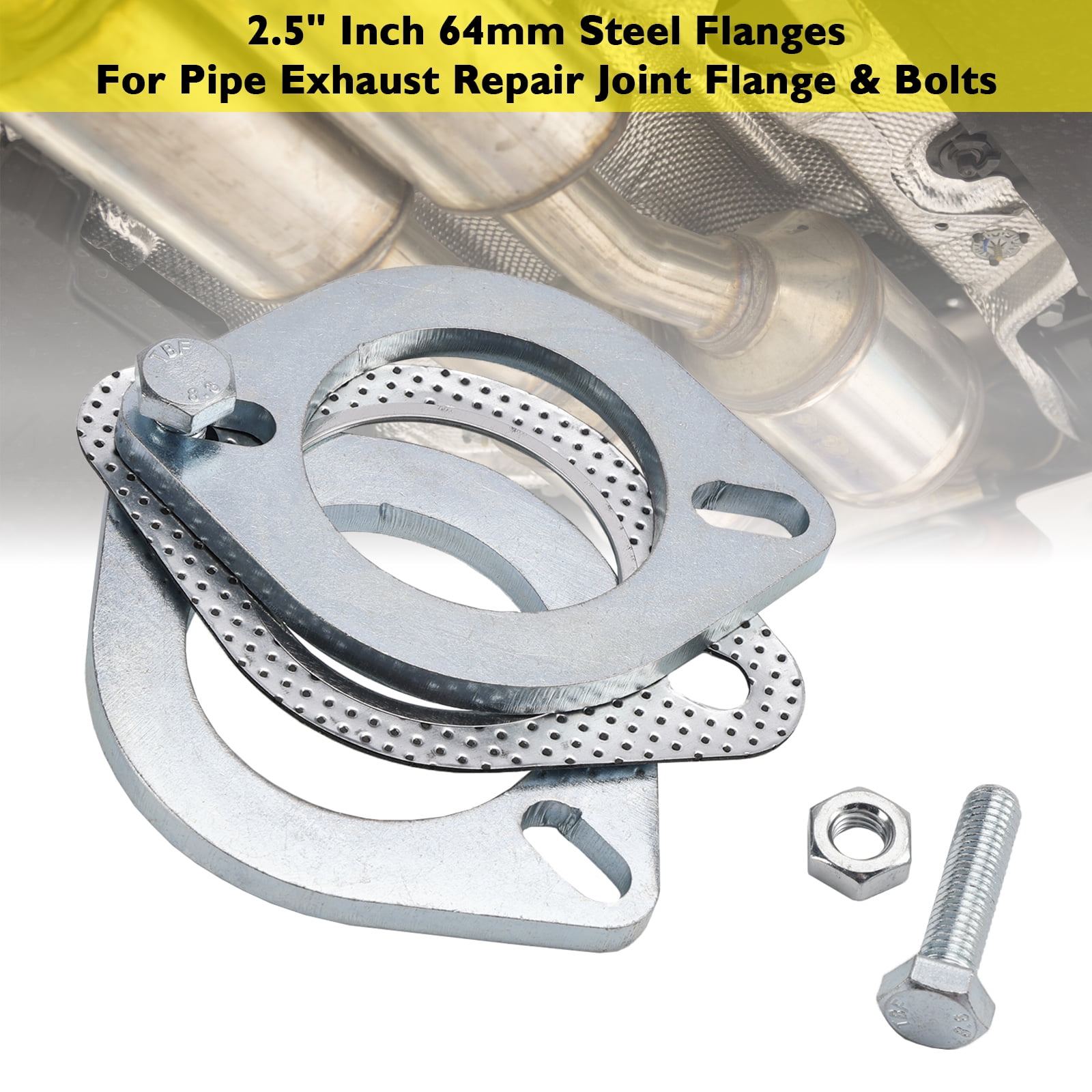 2 Steel Flanges 2.5" Inch 64mm For Pipe Exhaust Repair Joint Flange ...