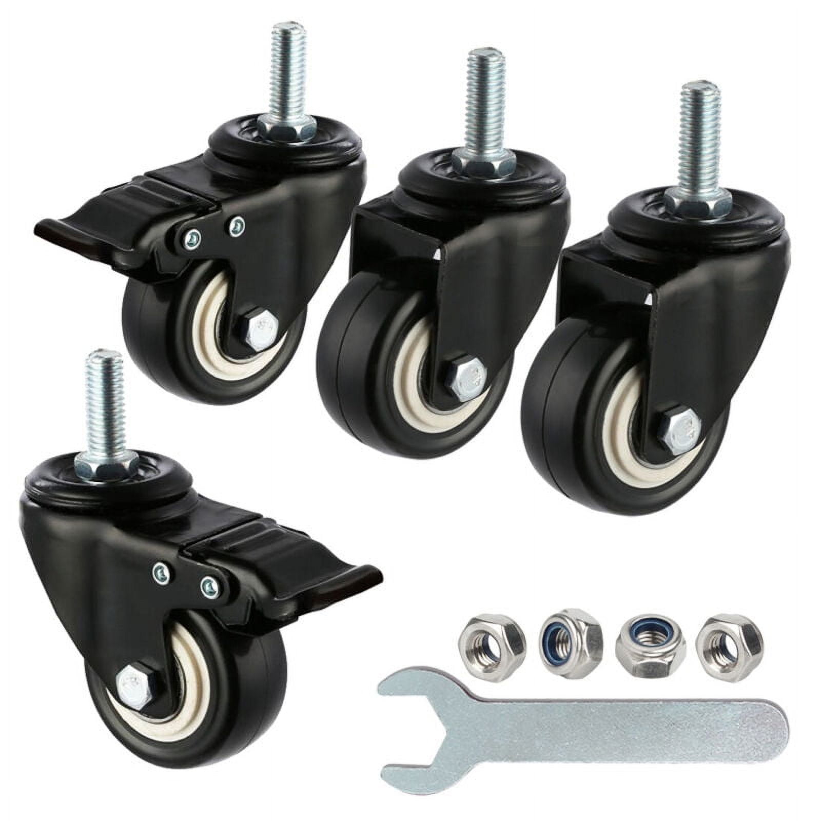 "2"" Heavy Duty Stem Caster Wheels, Quiet Swivel for Trolley, Workbench ...