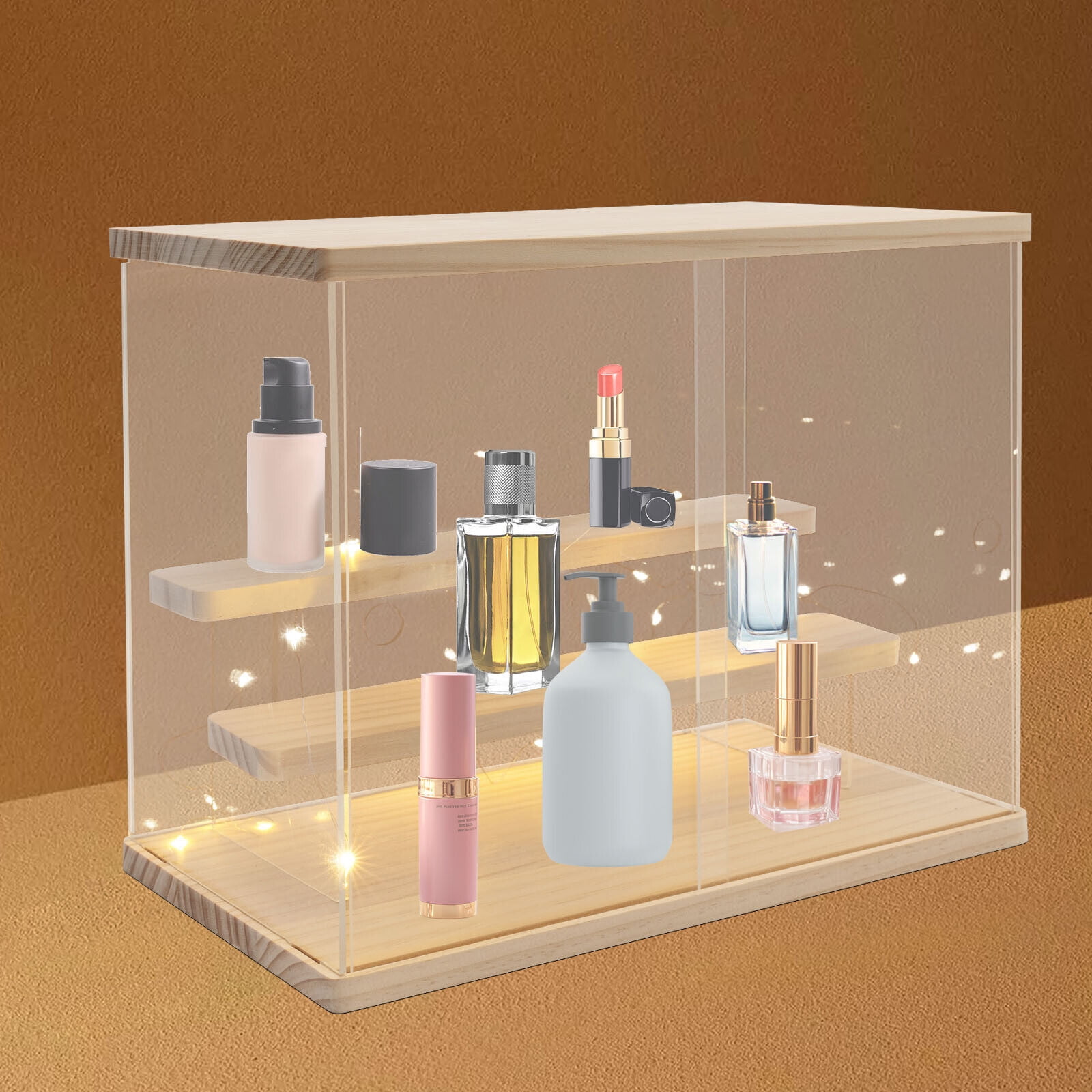 2-Step Clear Acrylic Display Case Countertop Showcase Figures ...