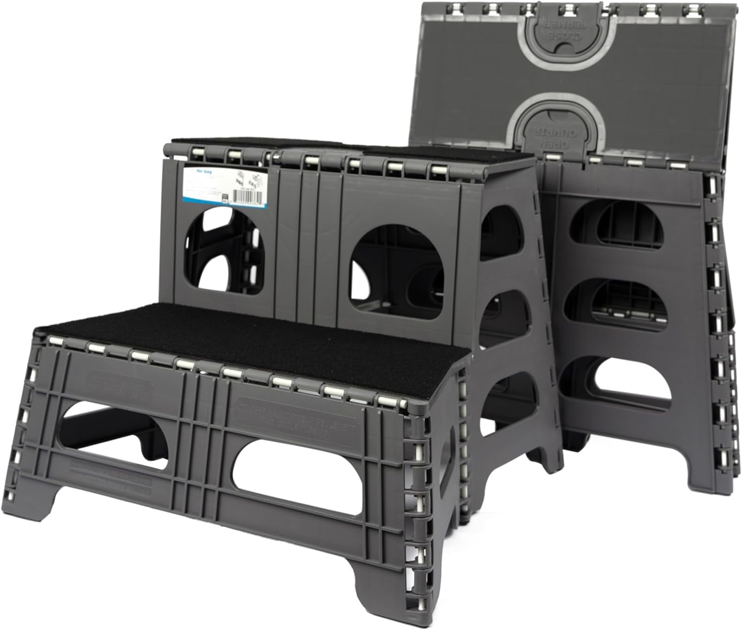 2 Step Folding Dog Stairs & Ramp for Your Pet - Indoor Outdoor Foldable ...