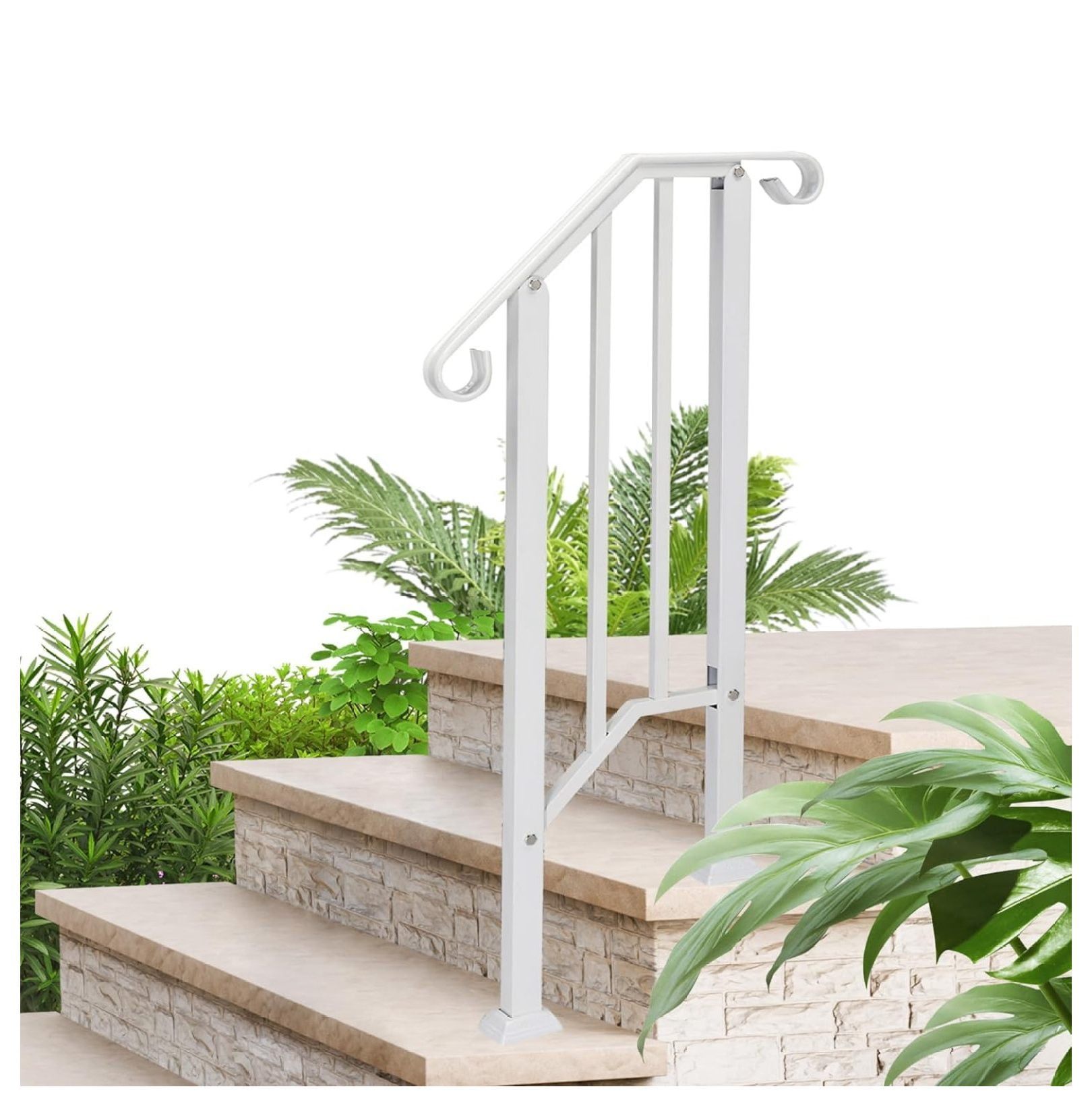 2 Step Handrails for Outdoor Steps, Fit 1 or 2 Steps Outdoor Stair ...