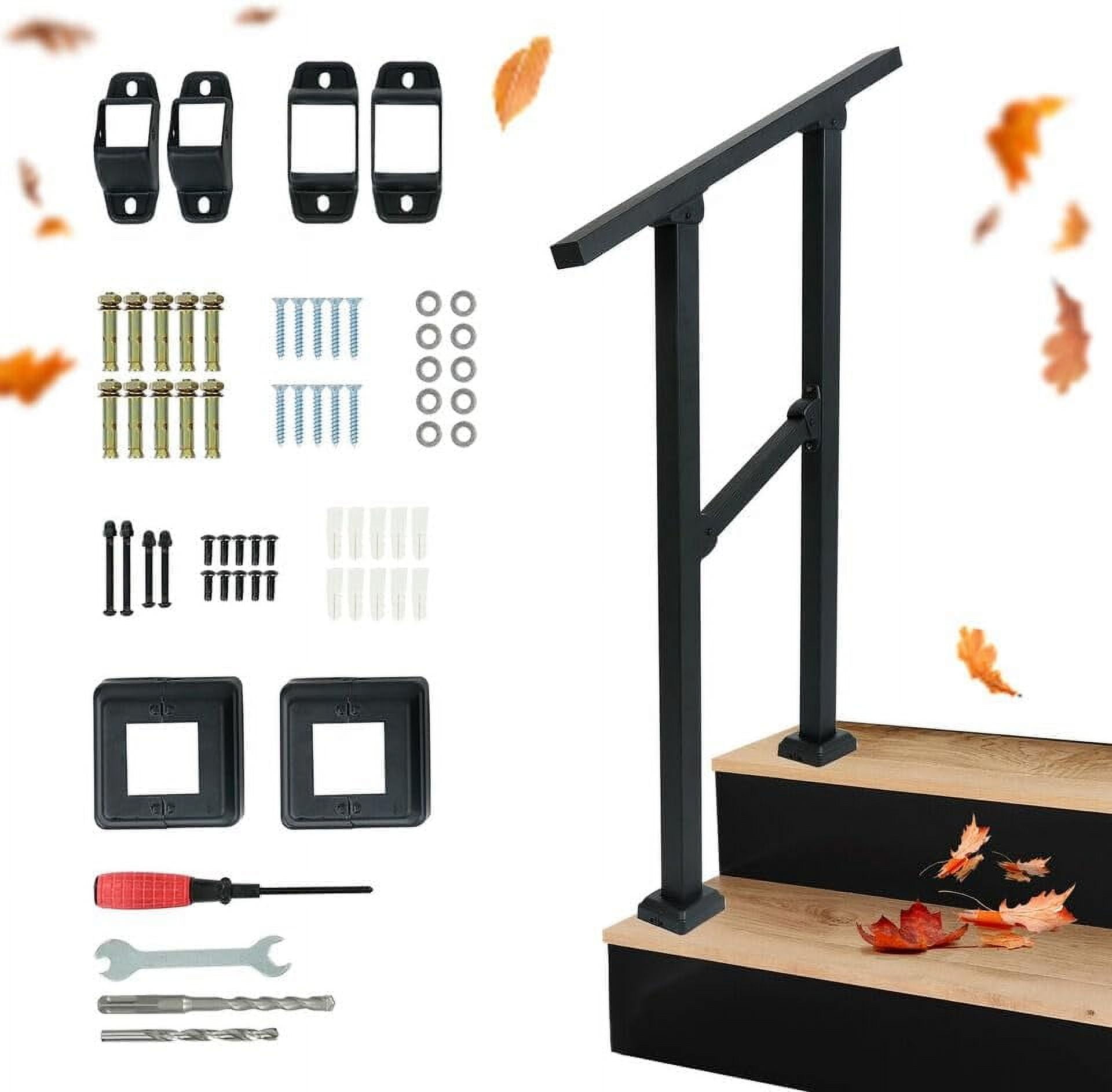 2-Step Handrails for Outdoor Steps, HandRail Fit 1 or 2 Steps Outdoor ...