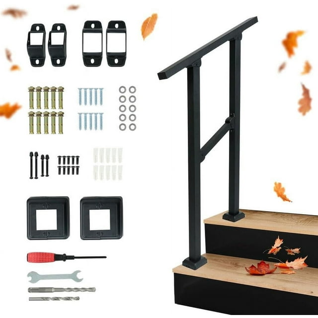 2-Step Handrails for Outdoor Steps, HandRail Fit 1 or 2 Steps Outdoor ...