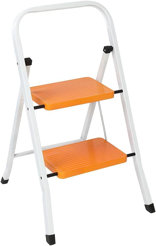 2 Step Ladder, 330 lbs Capacity Lightweight Folding Step Stool w/Wide ...
