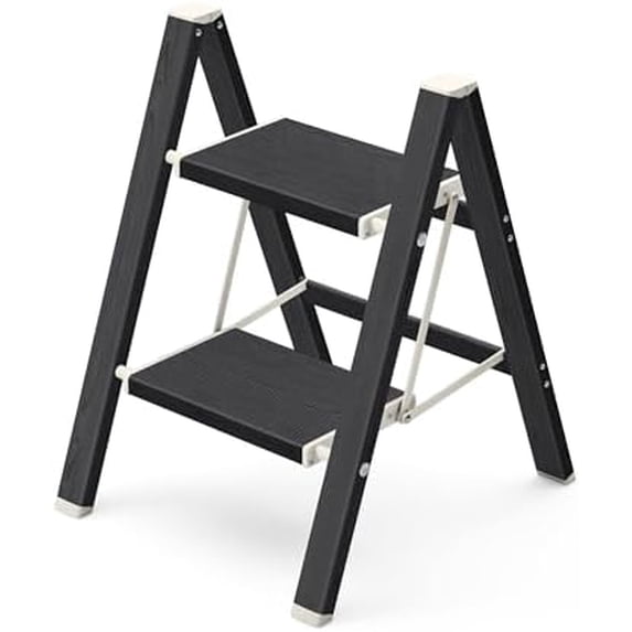 2 Step Ladder,Aluminum Folding Step Stool for Adults,Step Ladder with ...