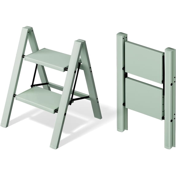 2 Step Ladder,Aluminum Folding Step Stool for Adults,Step Ladder with ...