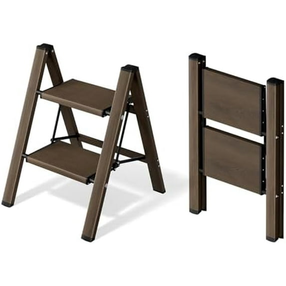 2 Step Ladder,Aluminum Folding Step Stool for Adults,Step Ladder with ...