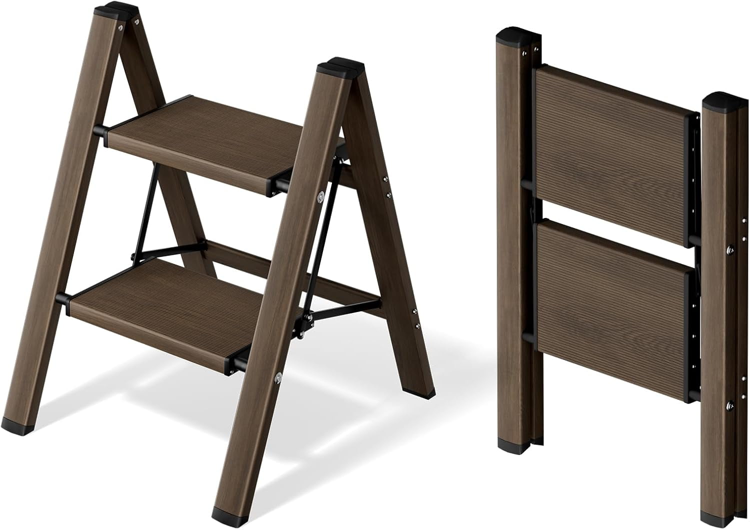 2 Step Ladder,Aluminum Folding Step Stool for Adults,Step Ladder with ...