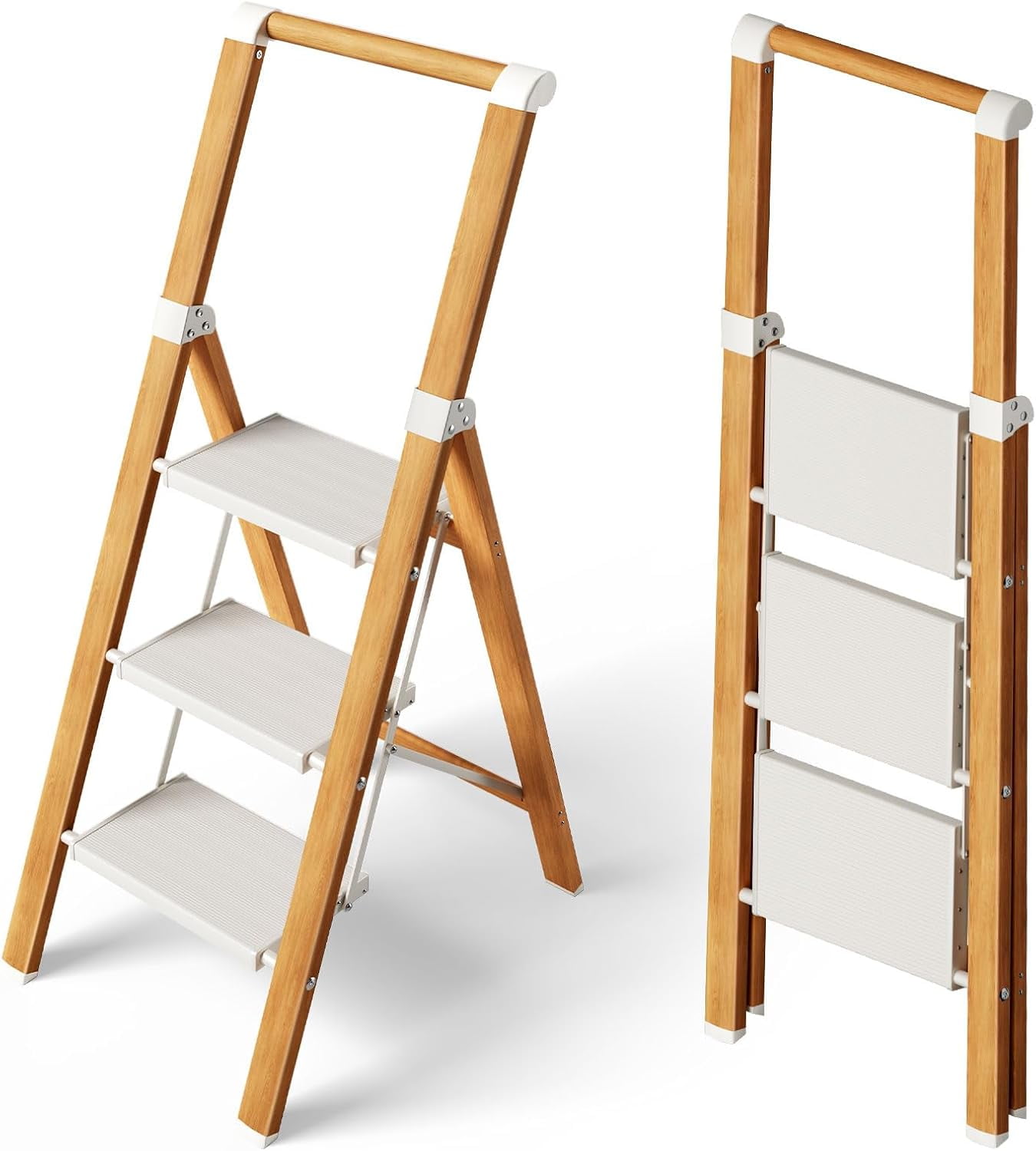 2 Step Ladder,Aluminum Lightweight Folding 2 Step Stool with Anti-Slip ...