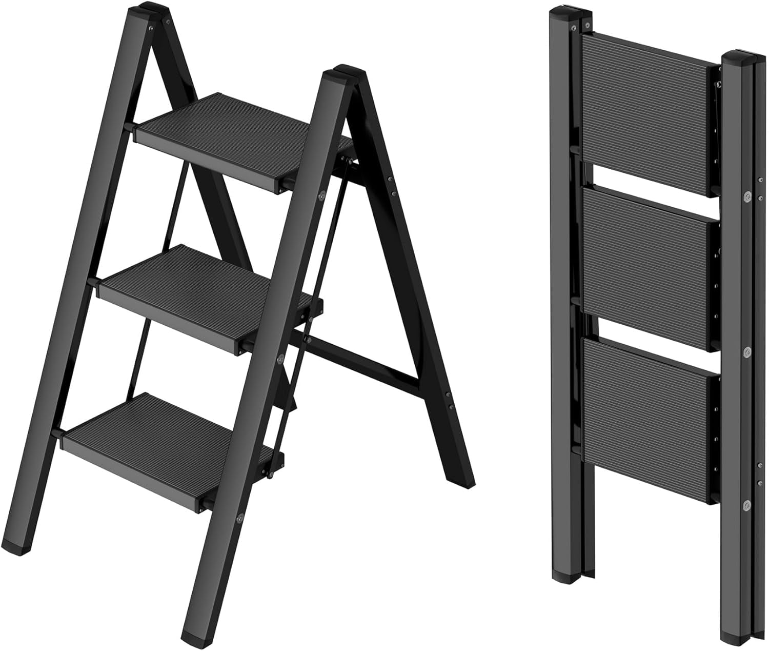 2 Step Ladder,Aluminum Lightweight Folding 2 Step Stool with Anti-Slip ...