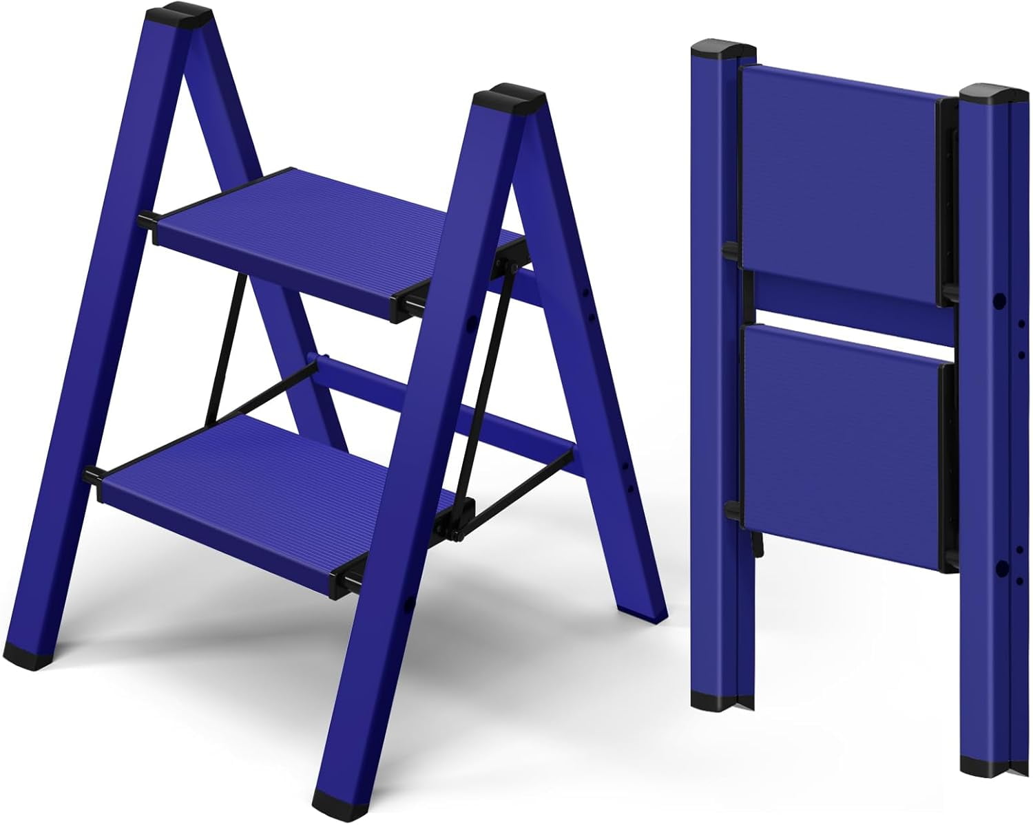 2 Step Ladder,Aluminum Lightweight Folding 2 Step Stool with Anti-Slip ...