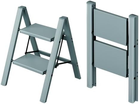 2 Step Ladder,Aluminum Lightweight Folding 2 Step Stool with Anti-Slip ...