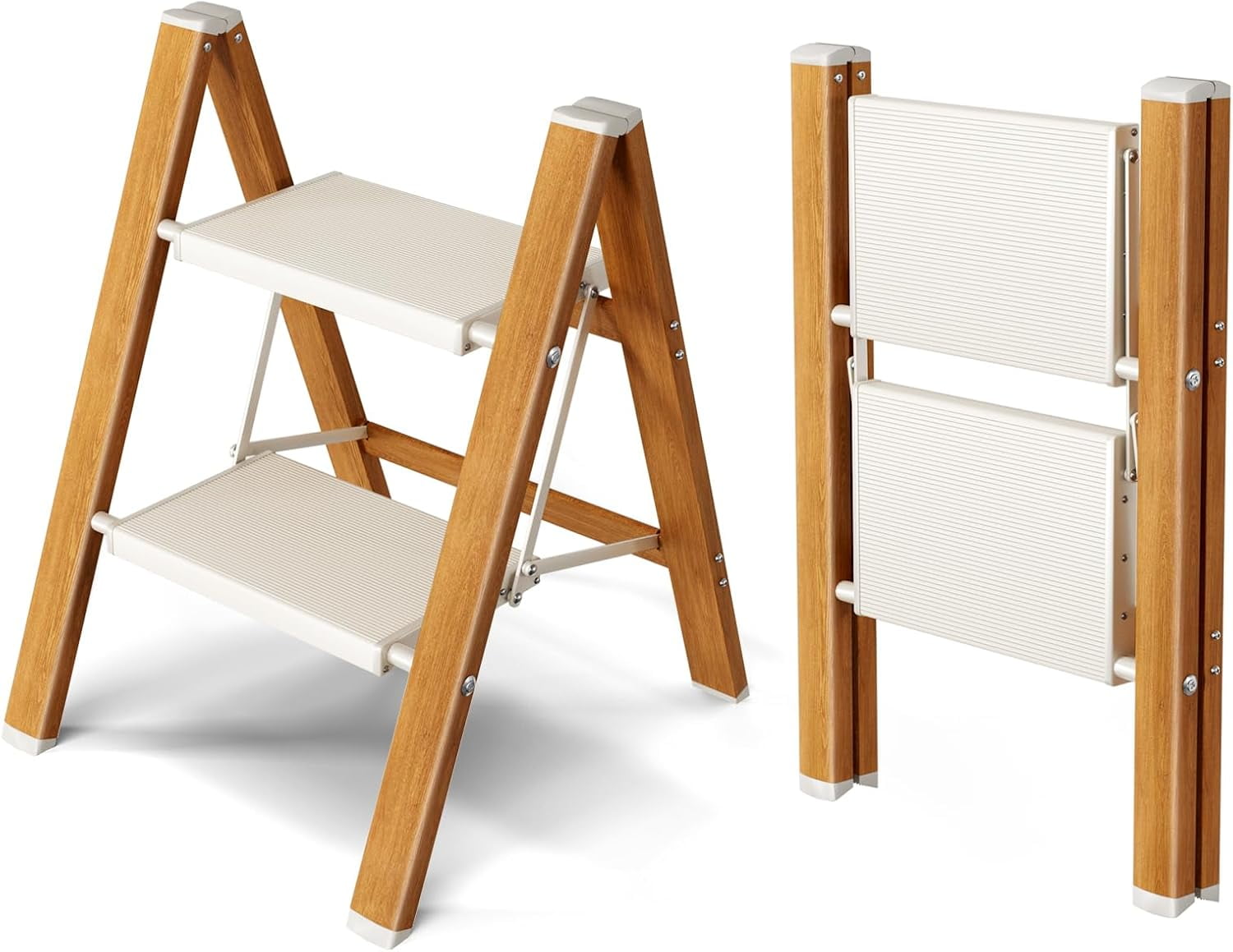 2 Step Ladder,Aluminum Lightweight Folding 2 Step Stool with Anti-Slip ...