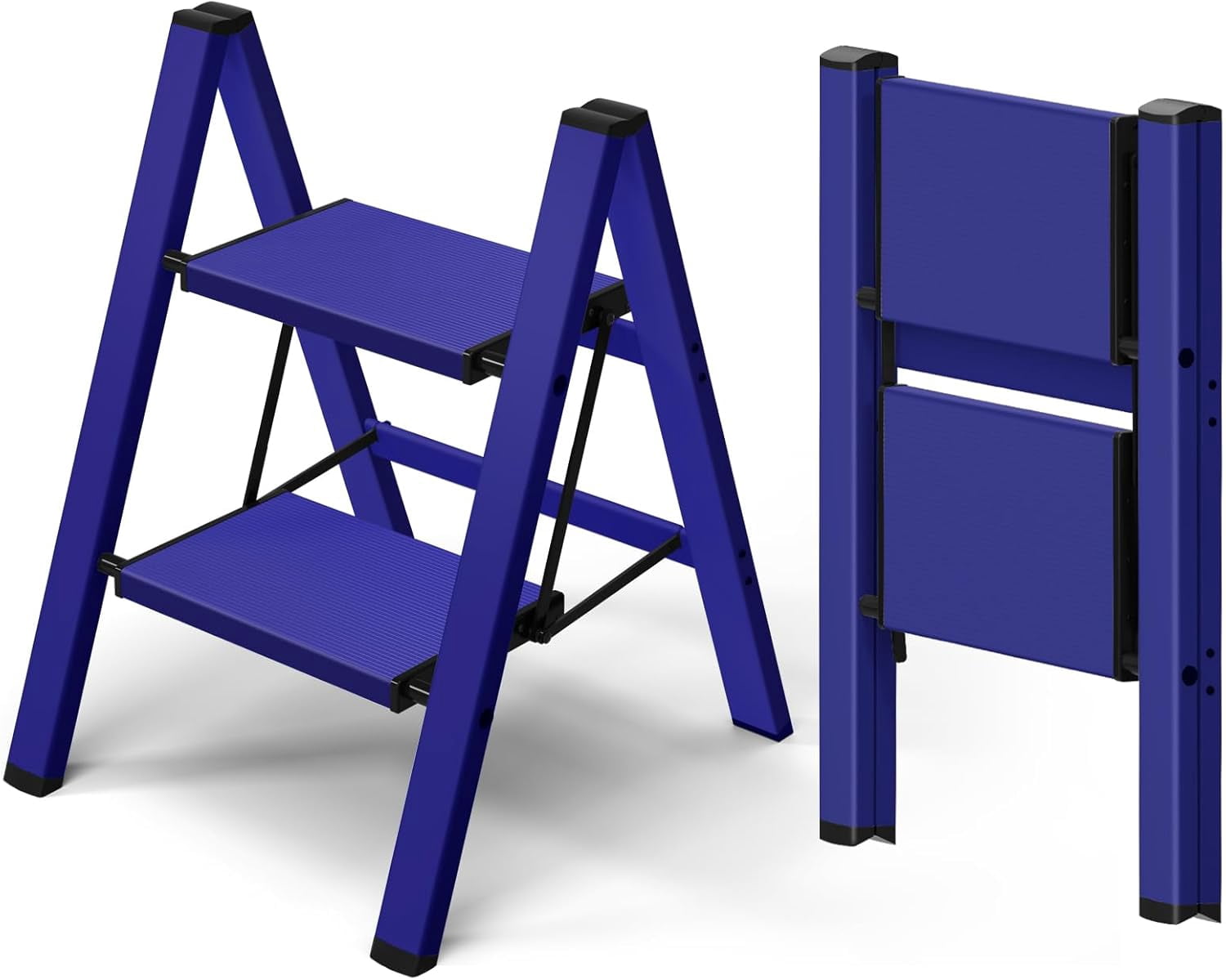 2 Step Ladder,Aluminum Lightweight Folding 2 Step Stool with Anti-Slip ...