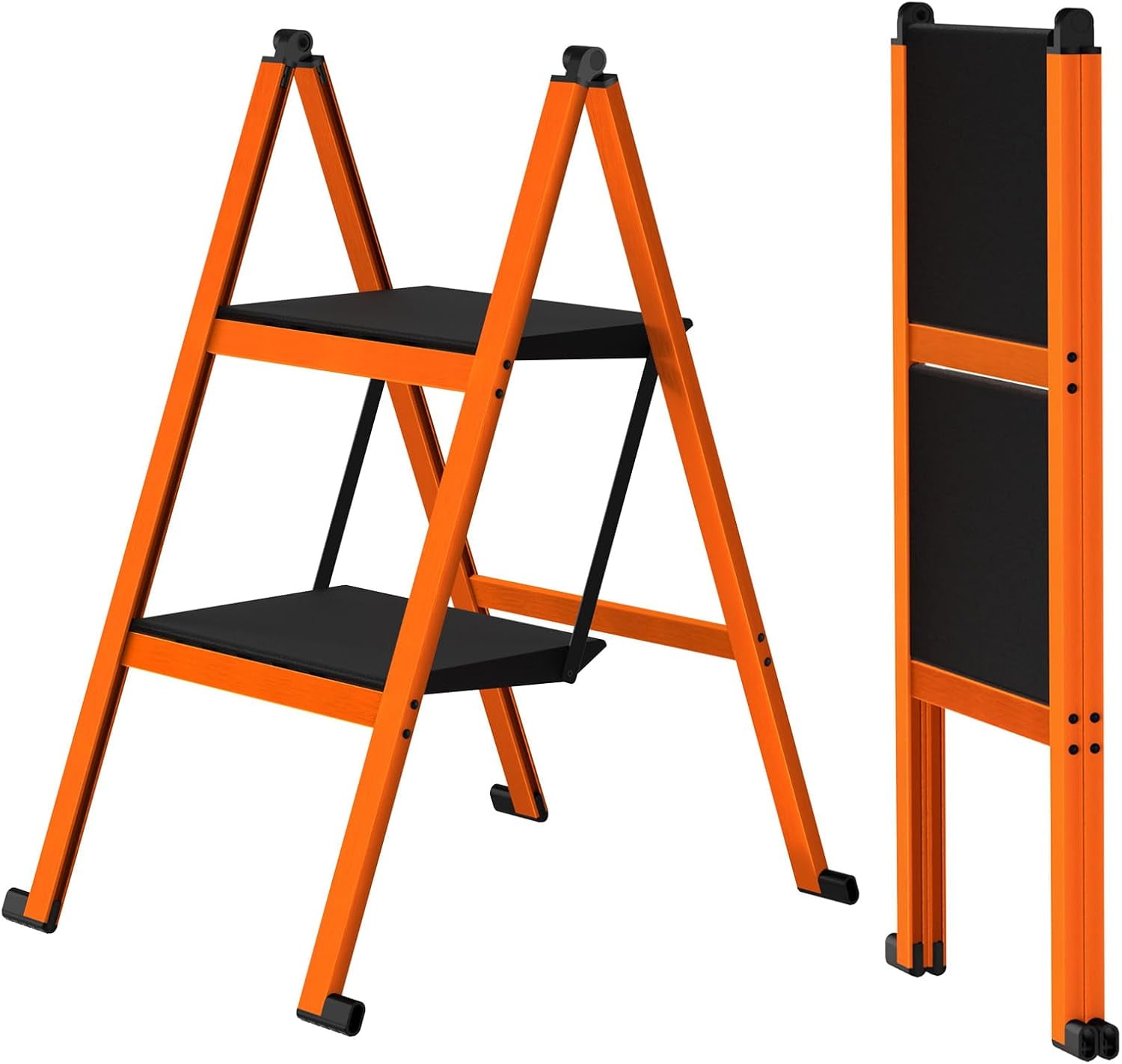 2 Step Ladder,Aluminum Lightweight Folding Step Stool,400 Lbs Capacity ...