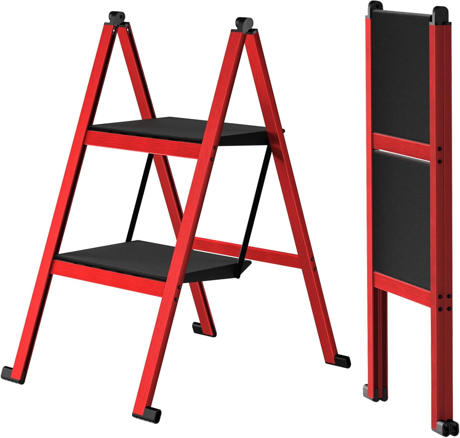 2 Step Ladder,Aluminum Lightweight Folding Step Stool,400 Lbs Capacity ...