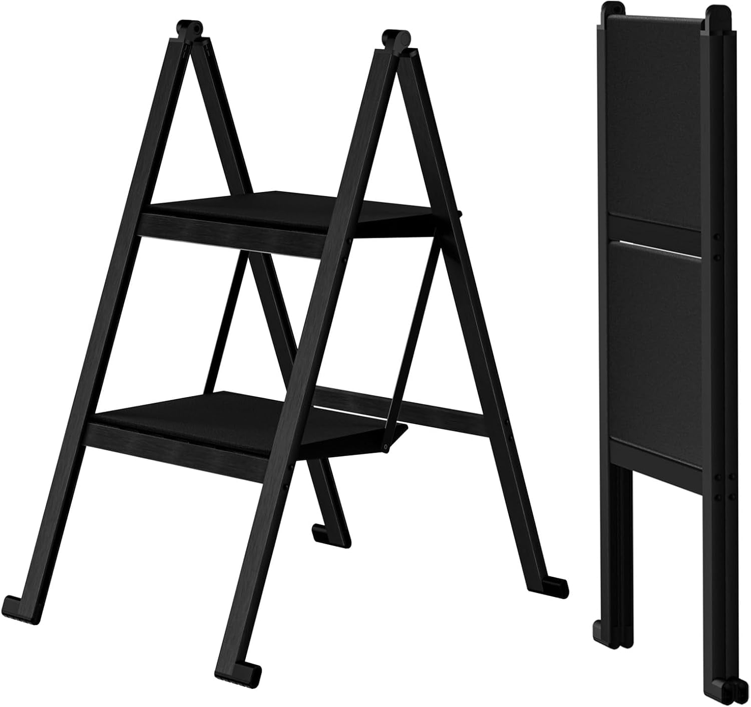 2 Step Ladder,Aluminum Ultra Thin Folding Step Stool, 400 Lbs Capacity ...