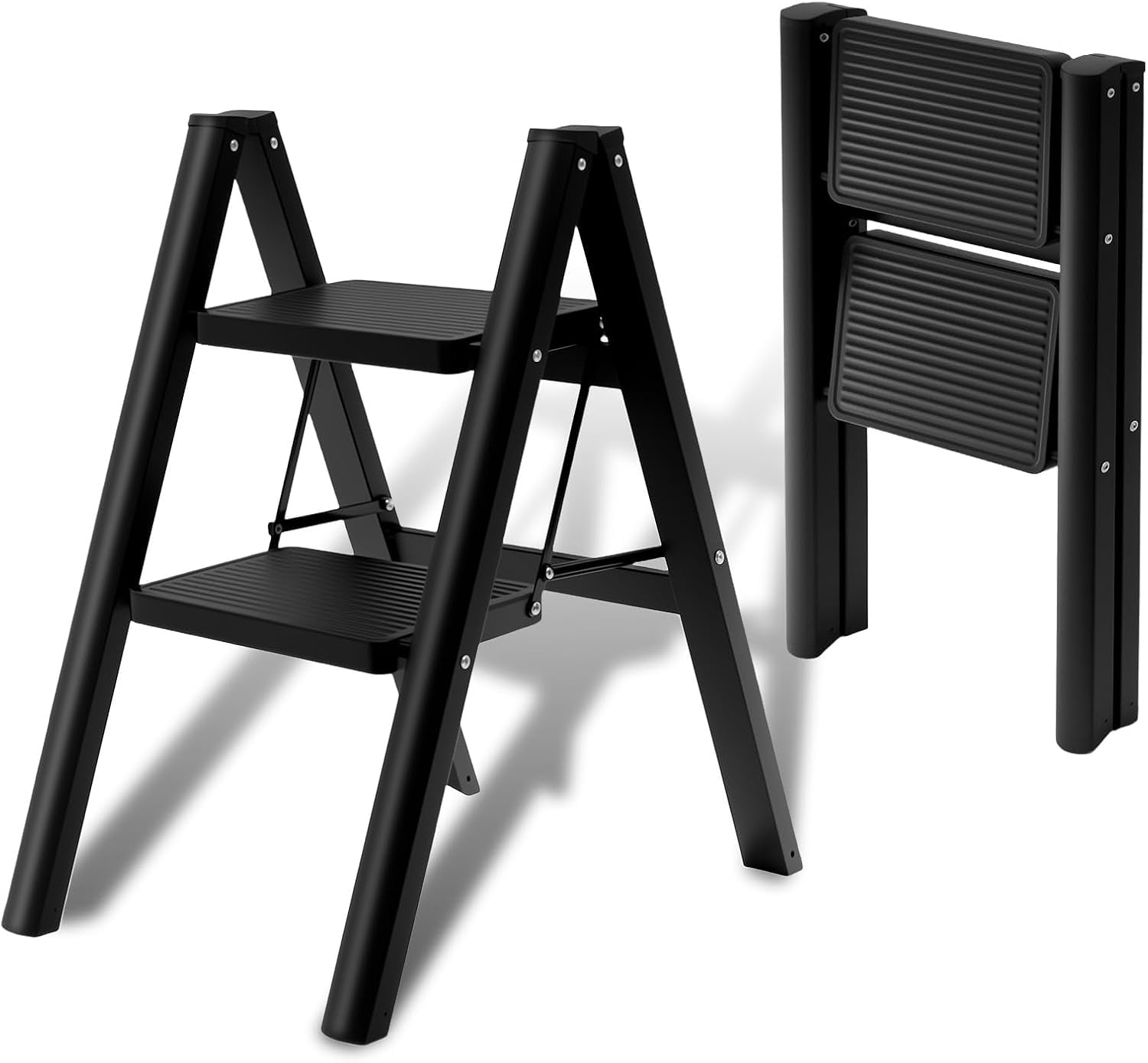 2 Step Ladder, Foldable 2 Step Stool for Adults, 2 Step Ladder Folding ...