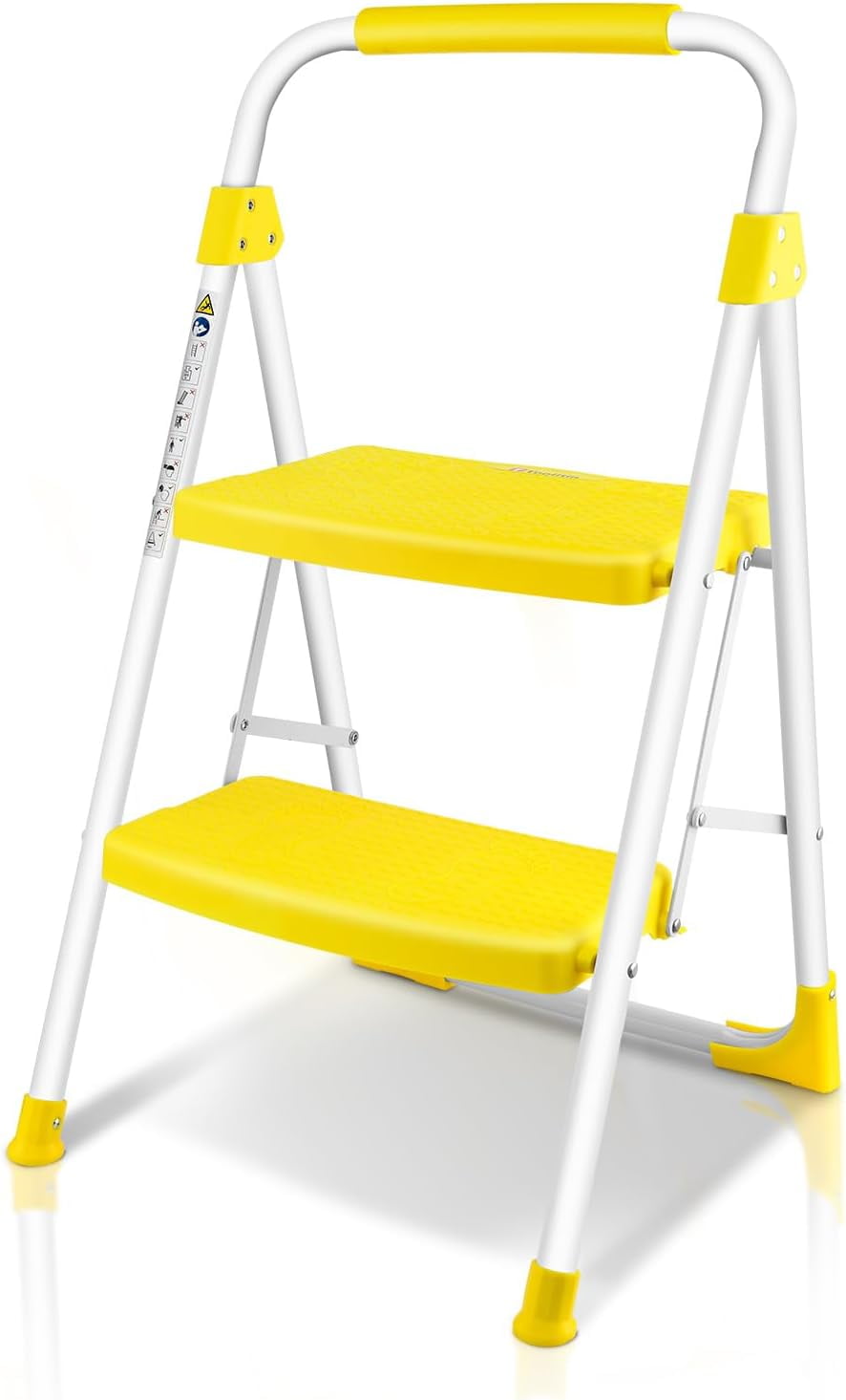 2 Step Ladder, Folding Step Stool with Wide Anti-Slip Pedal, 500lbs ...