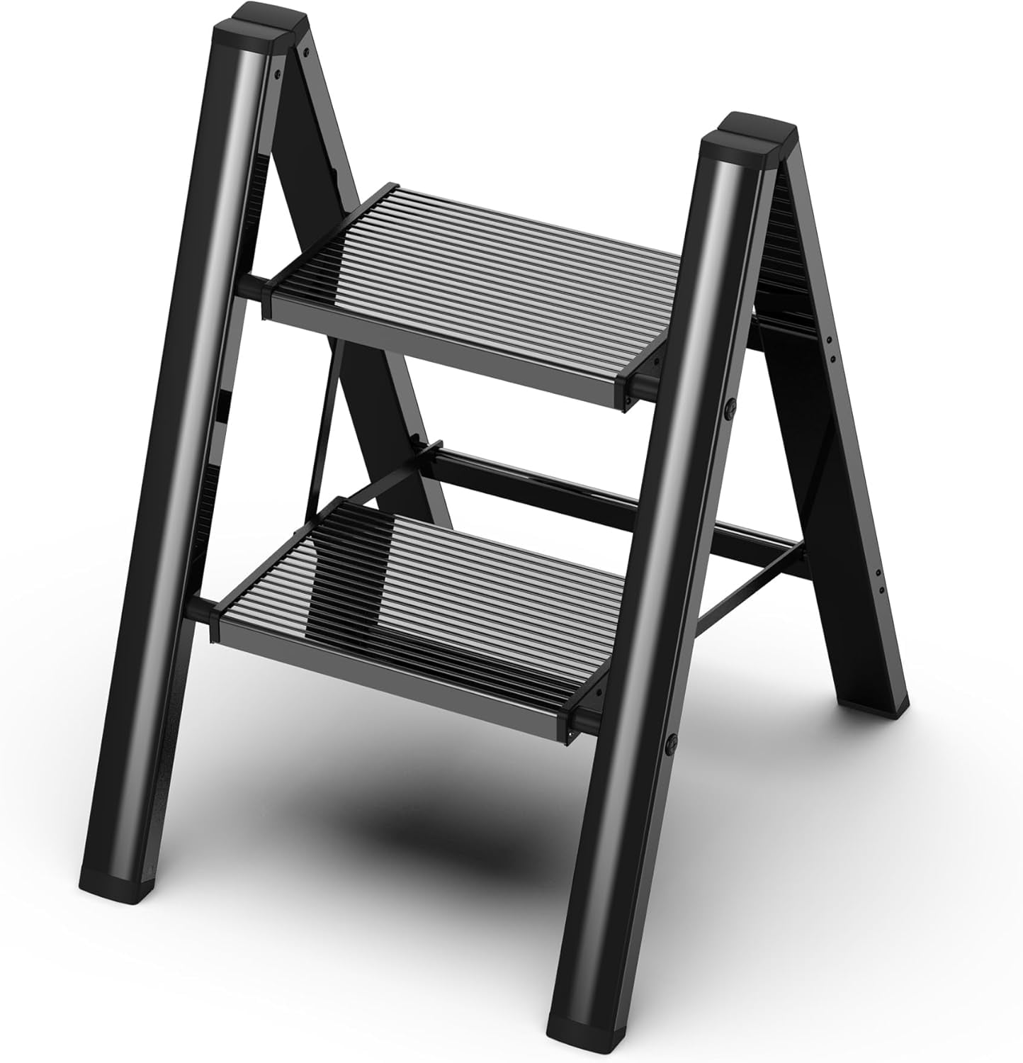 2 Step Ladder, Folding Step Stool with Wider Pedal, Anti-Slip Feet ...