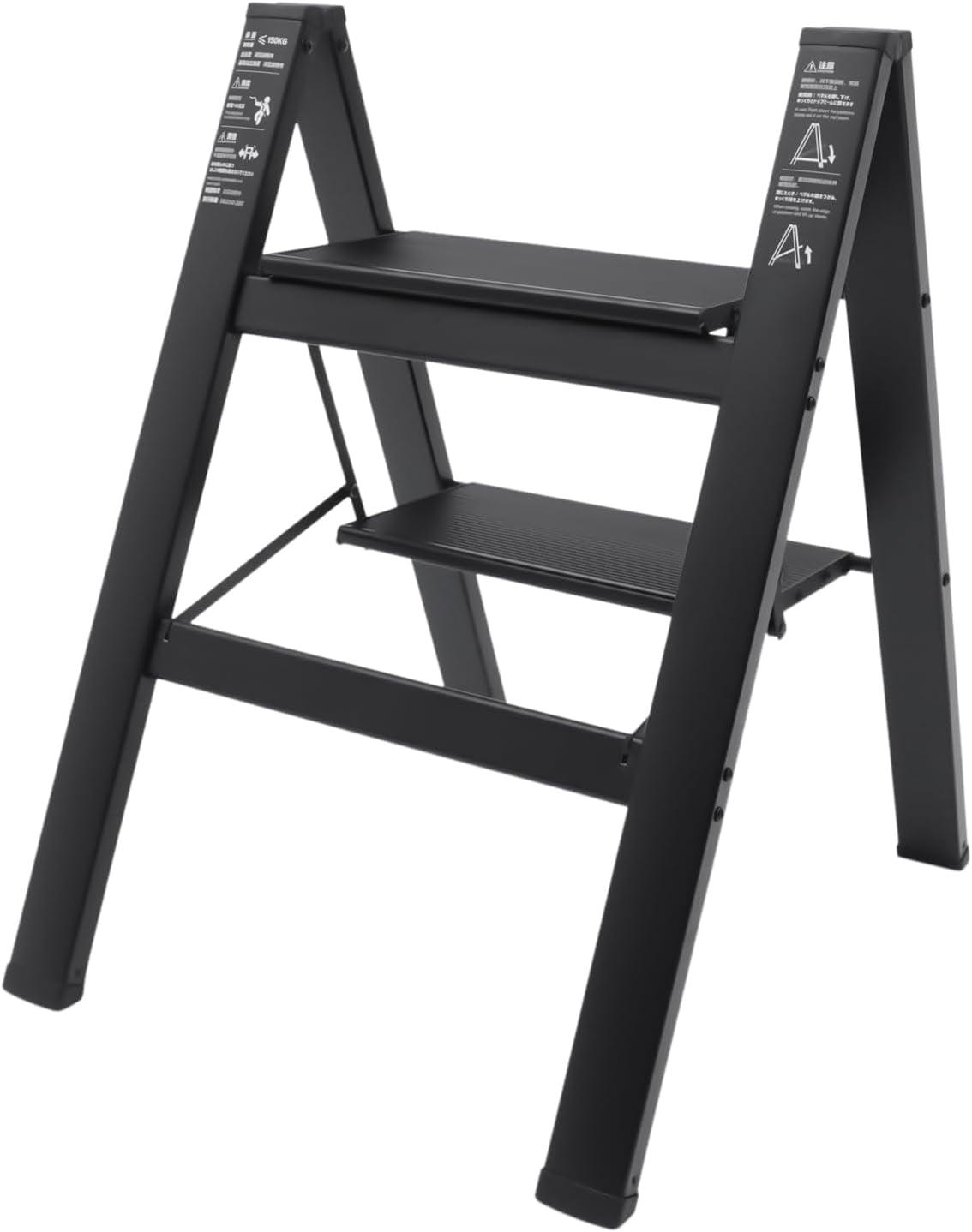 2 Step Ladder, Folding Step Stool for Adults, Portable Non-Slip ...